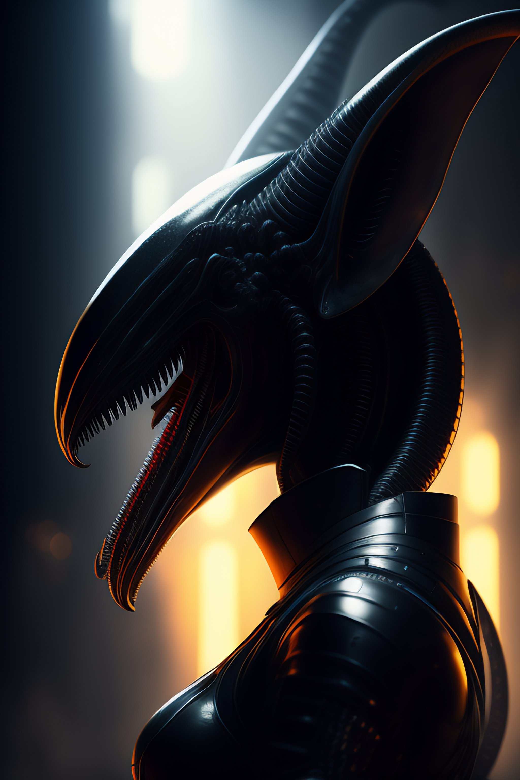Lexica - Xenomorph portrait, full body cinematic style digital art ...