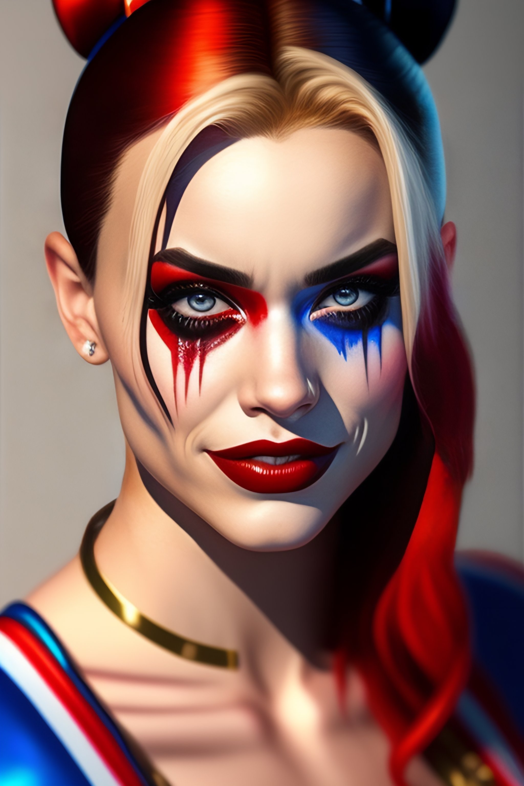Lexica - A portret of harley quinn crying hyperrealistic