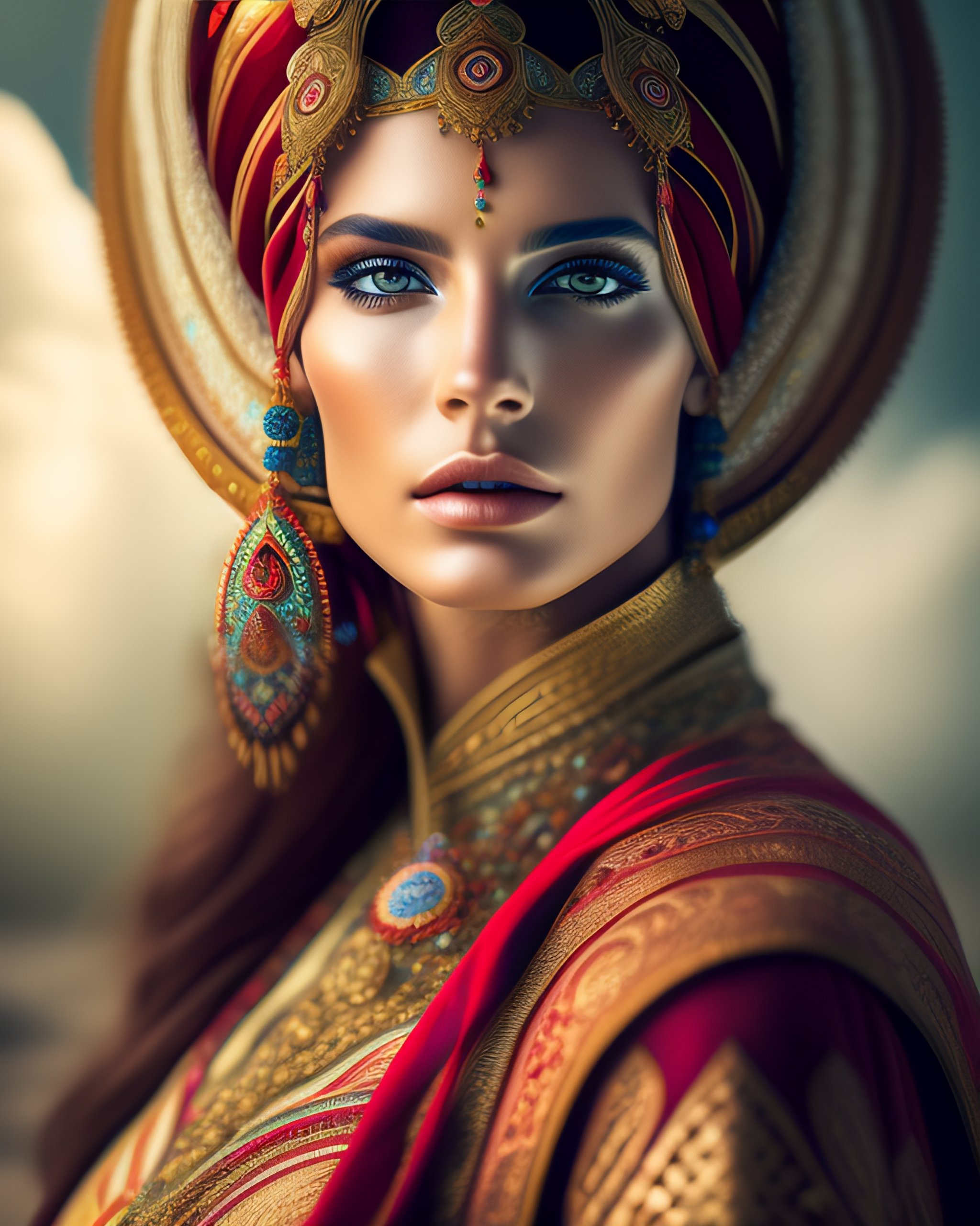 Lexica - Portrait shot of 3/4 beautiful Russian tribe woman, alluring ...