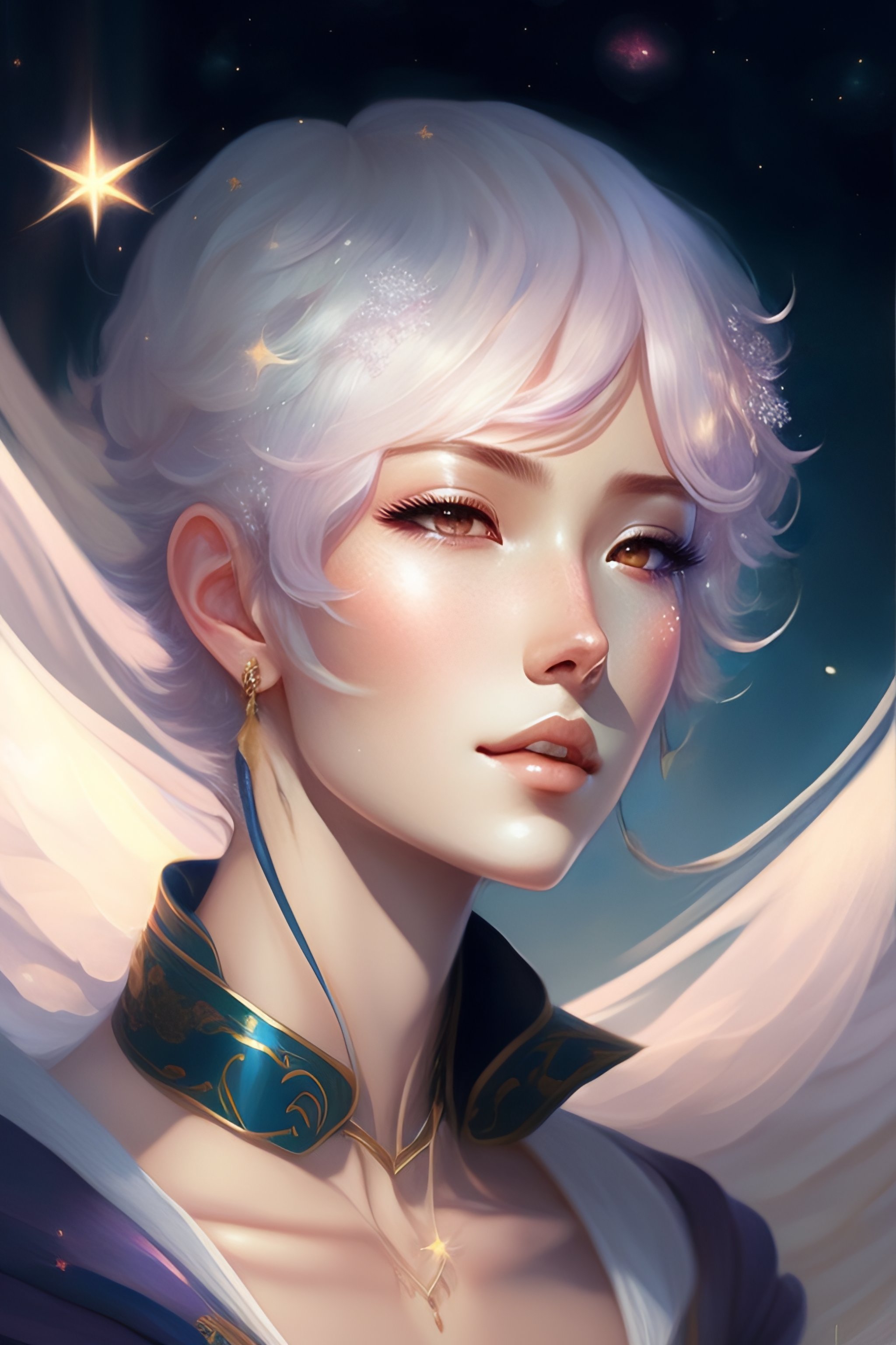 Lexica - Beautiful anime boy flying among the stars, released, with ...