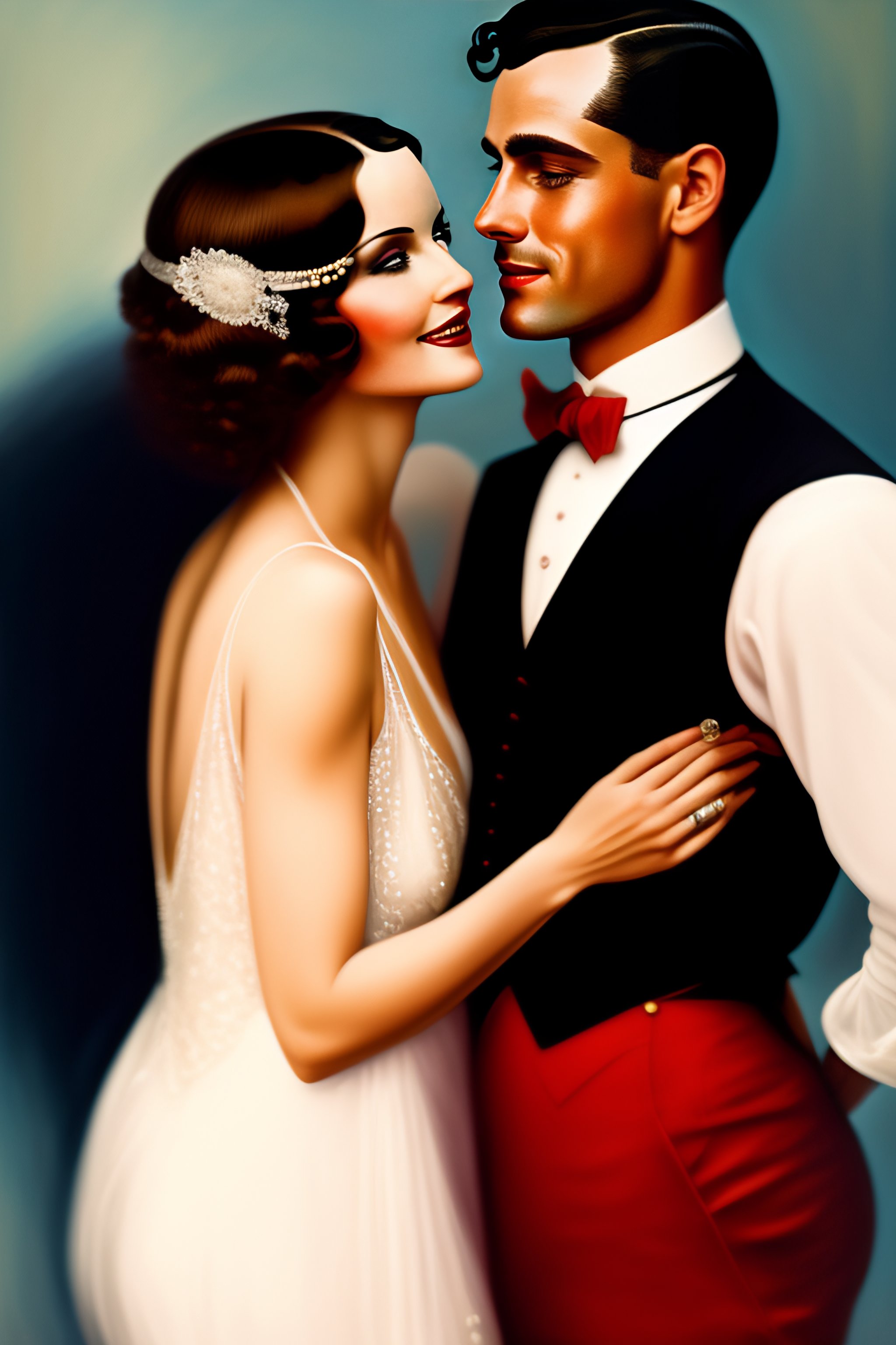 Lexica - 1920s couple holding each other tightly. The husband is ...