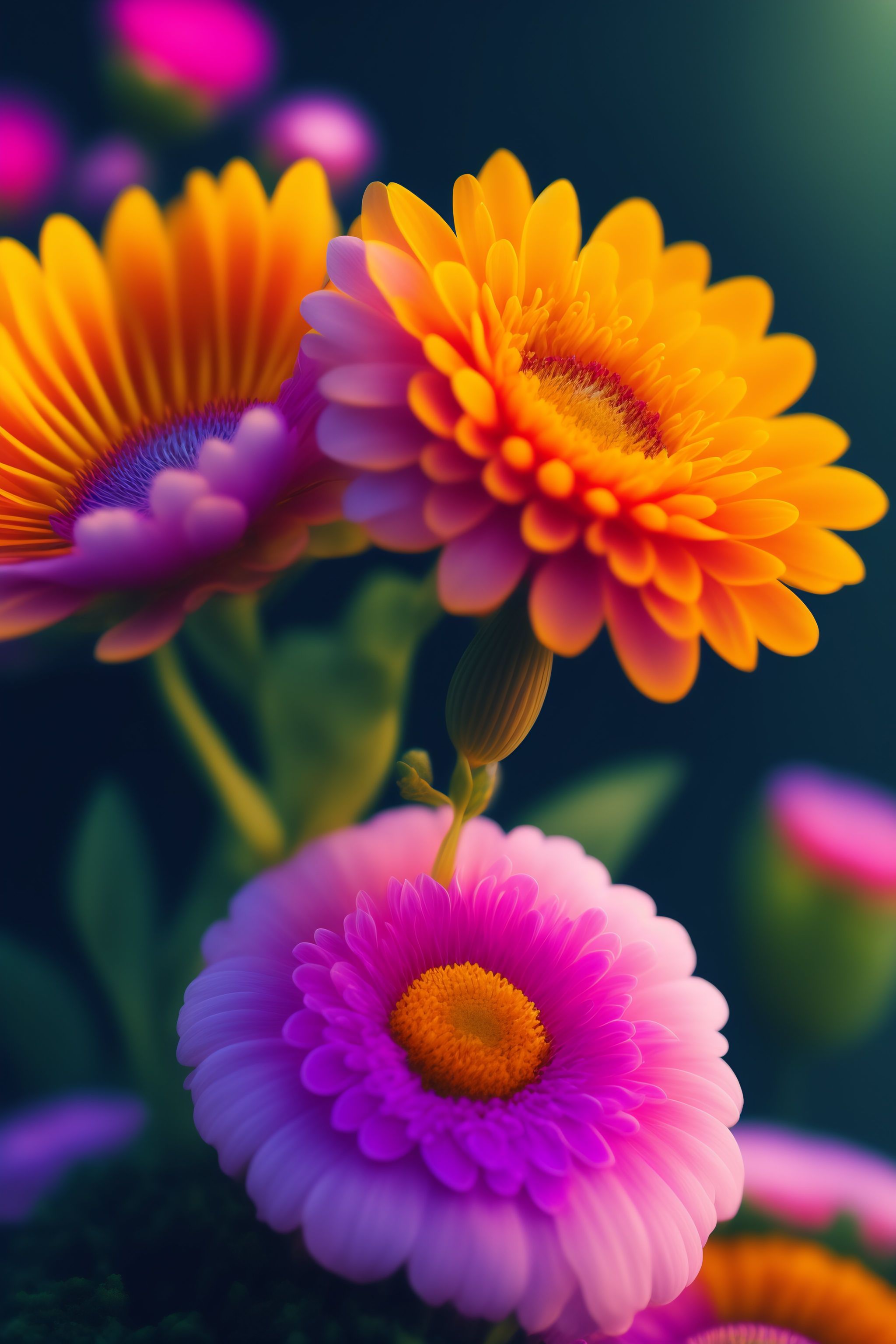 Lexica - A close up of three flowers in a vase, by Rachel Ruysch ...