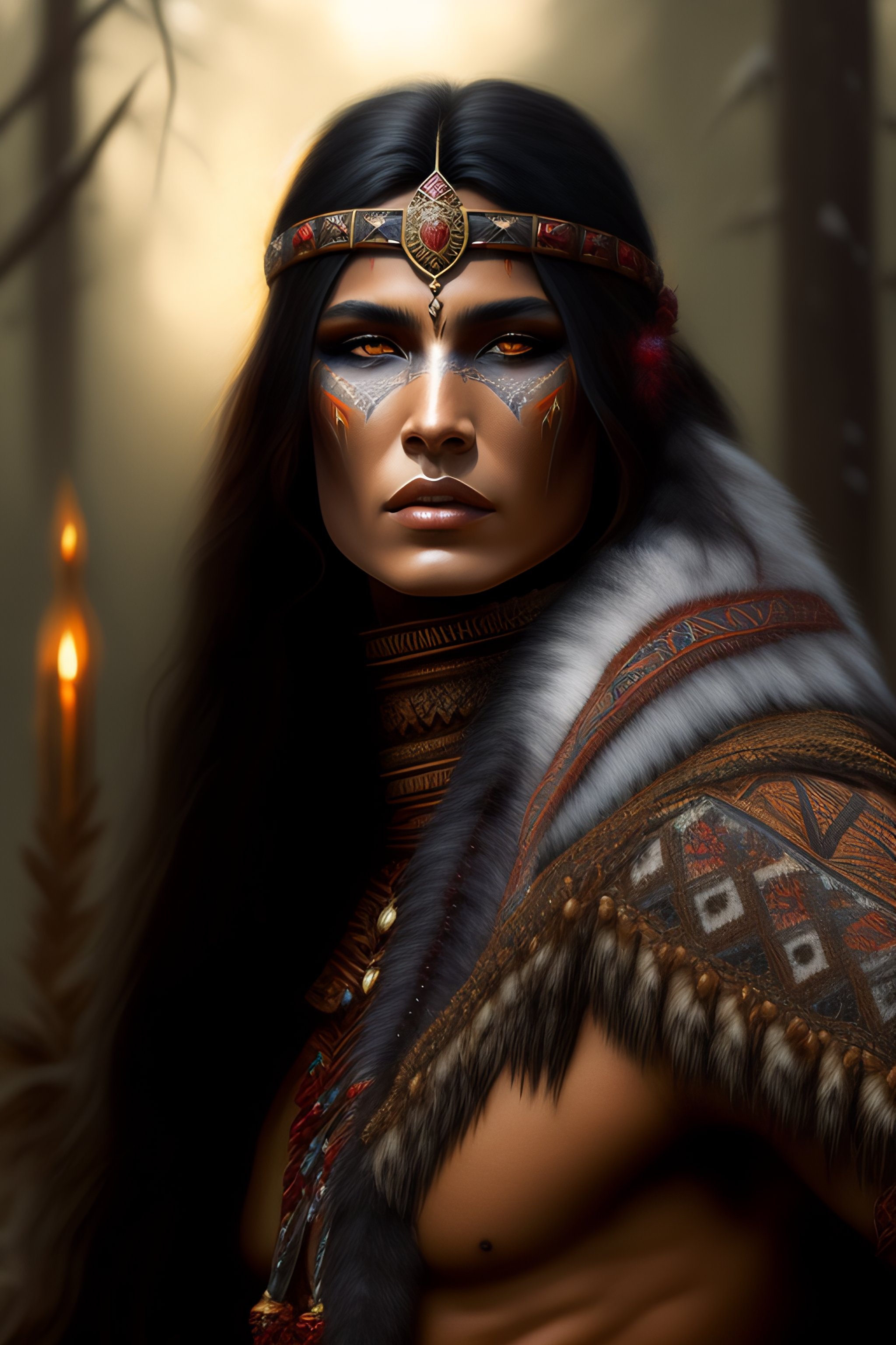 Lexica - Evil native american skinwalker covered with wolf skin, horror ...