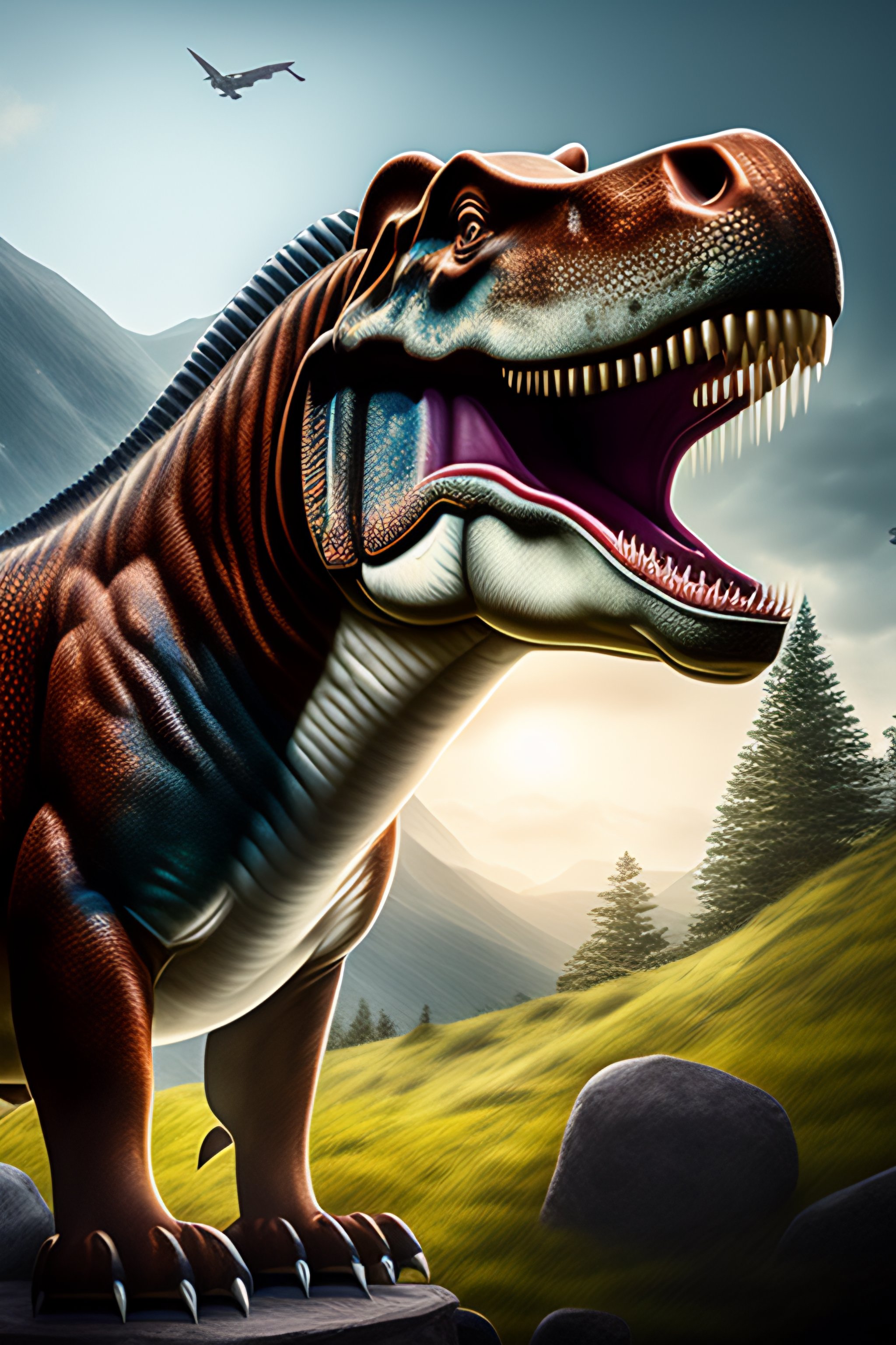 Lexica - Side on portrait of a Giganotosaurus include the whole body ...