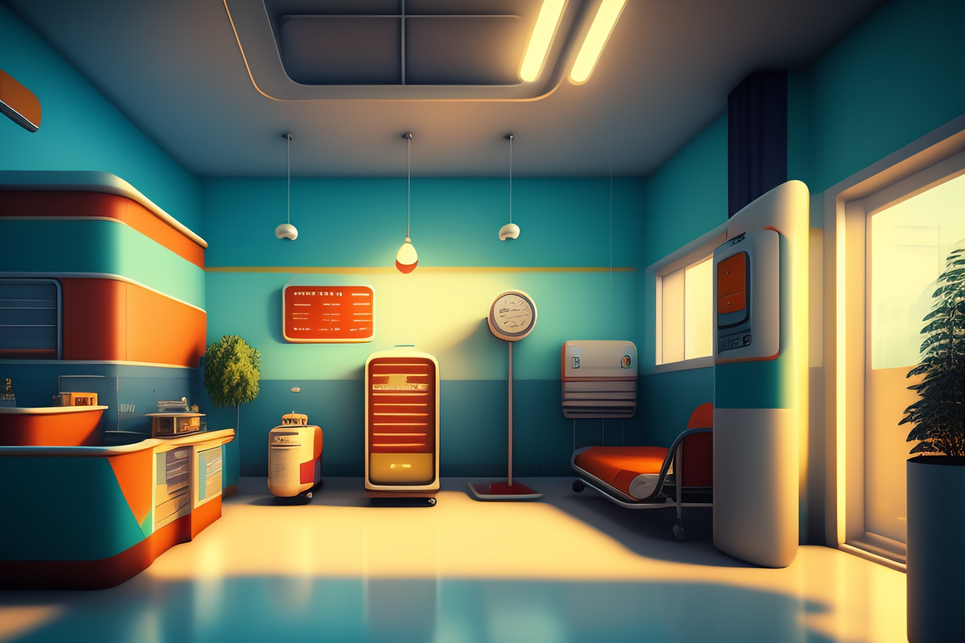 Lexica - Retro hospital concept art, colorful, 8 k photorealistic, hd ...