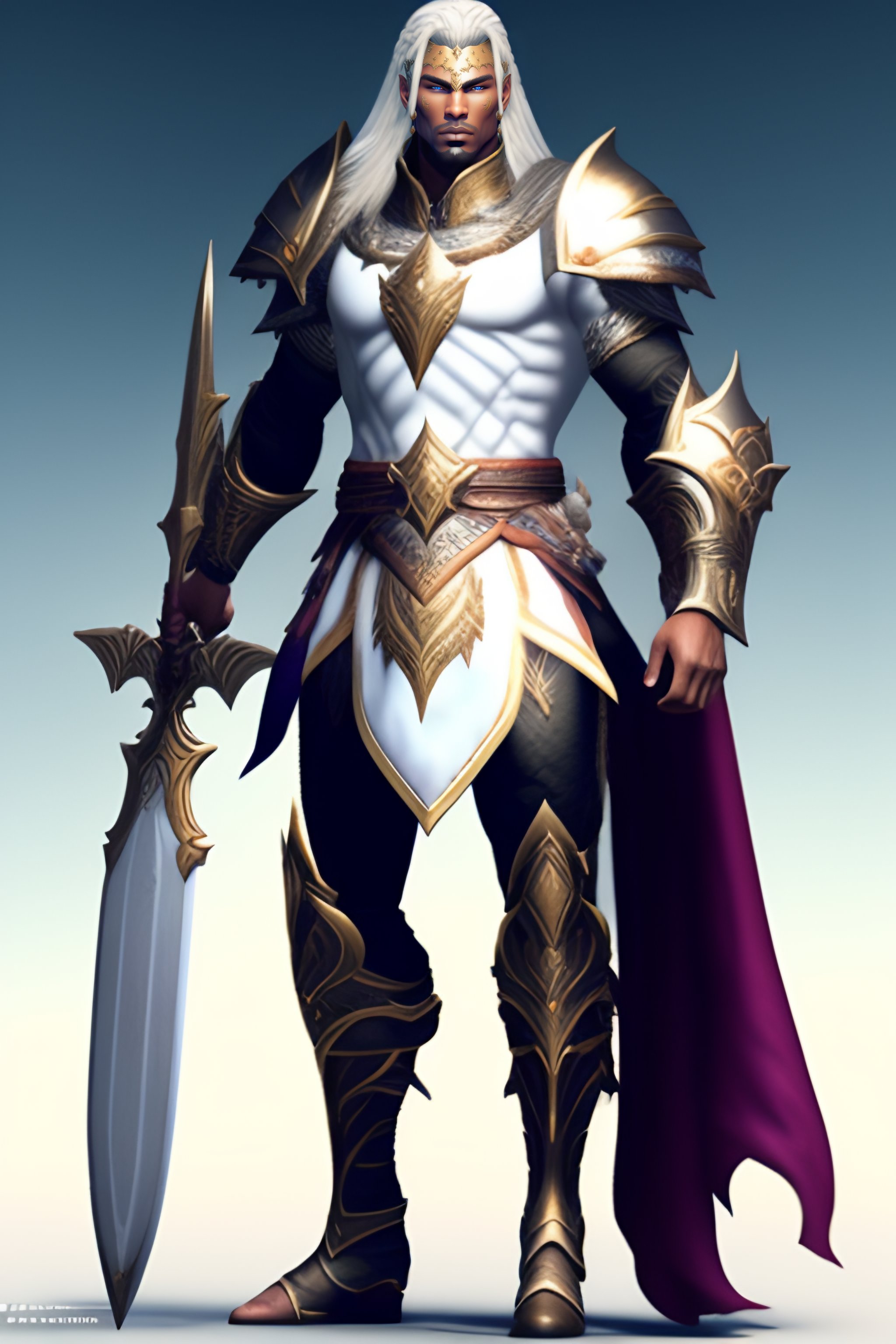 Lexica - Male human warrior wearing realistic white majestic armor from ...