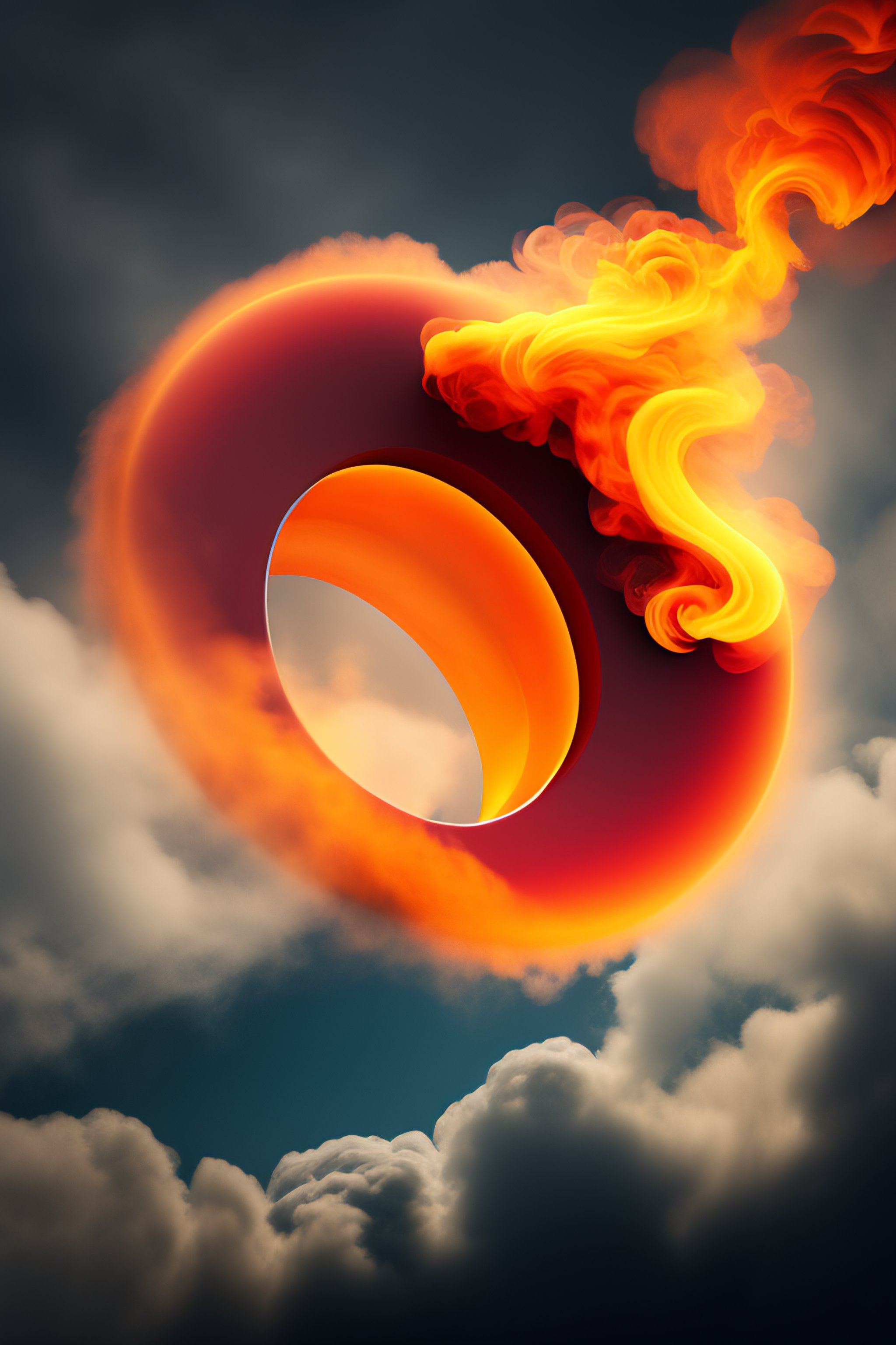Lexica - Brand identification symbol + flaming bat + smoke clouds ...