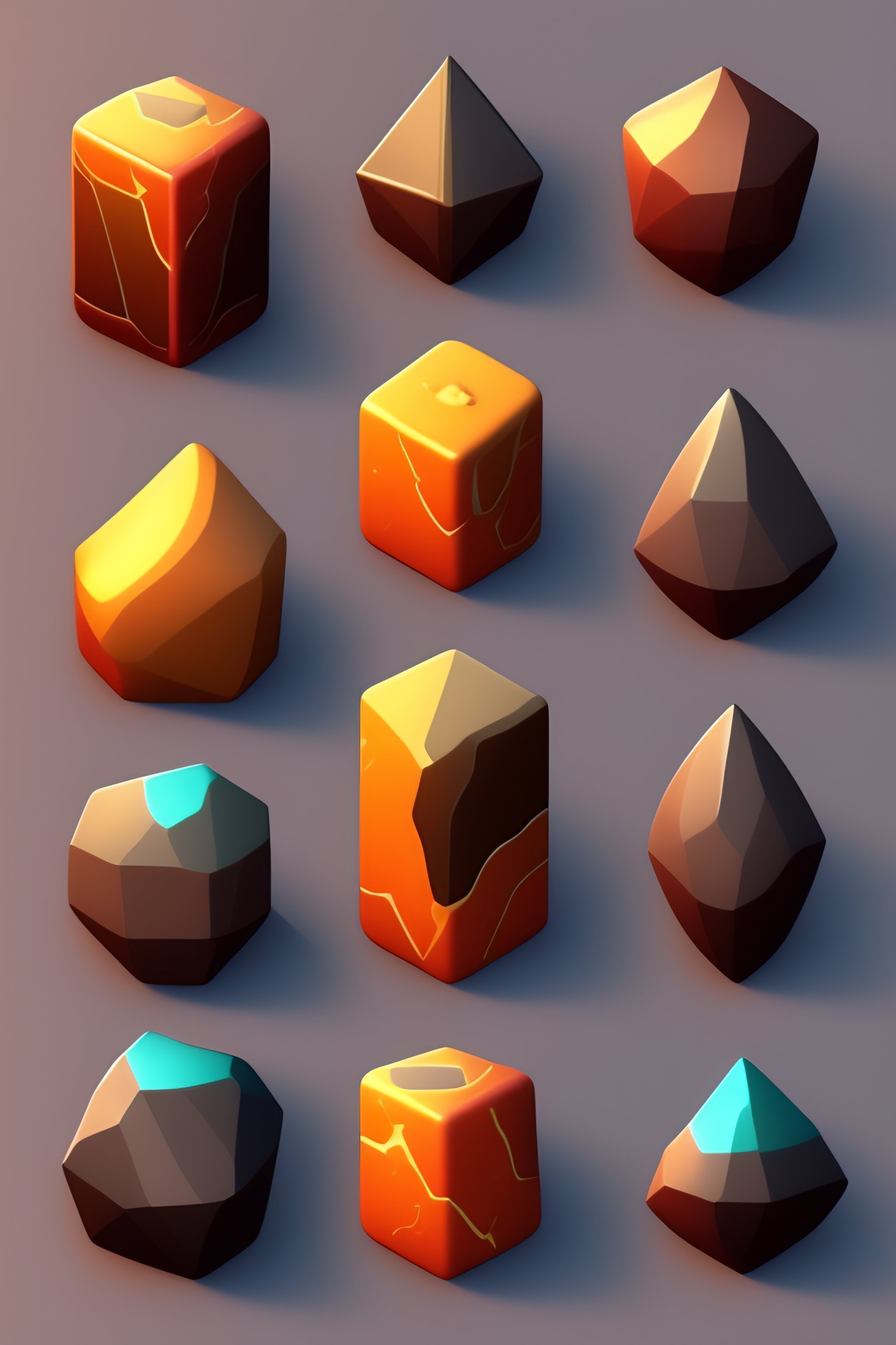 Lexica - A 2 d rock game design asset pack, game assets, stylized rocks ...