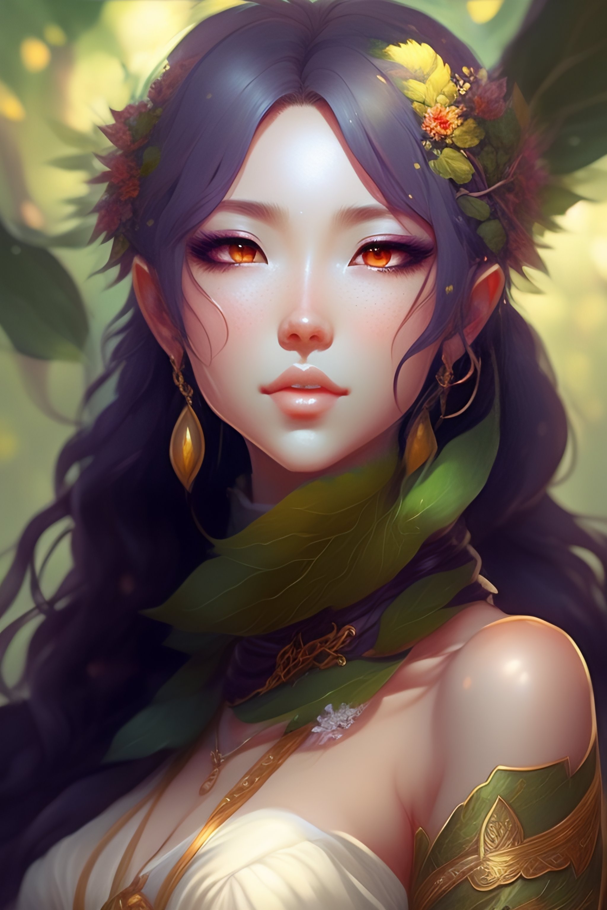 Lexica Character Concept Art Of An Anime Dryad Cute Fine Face