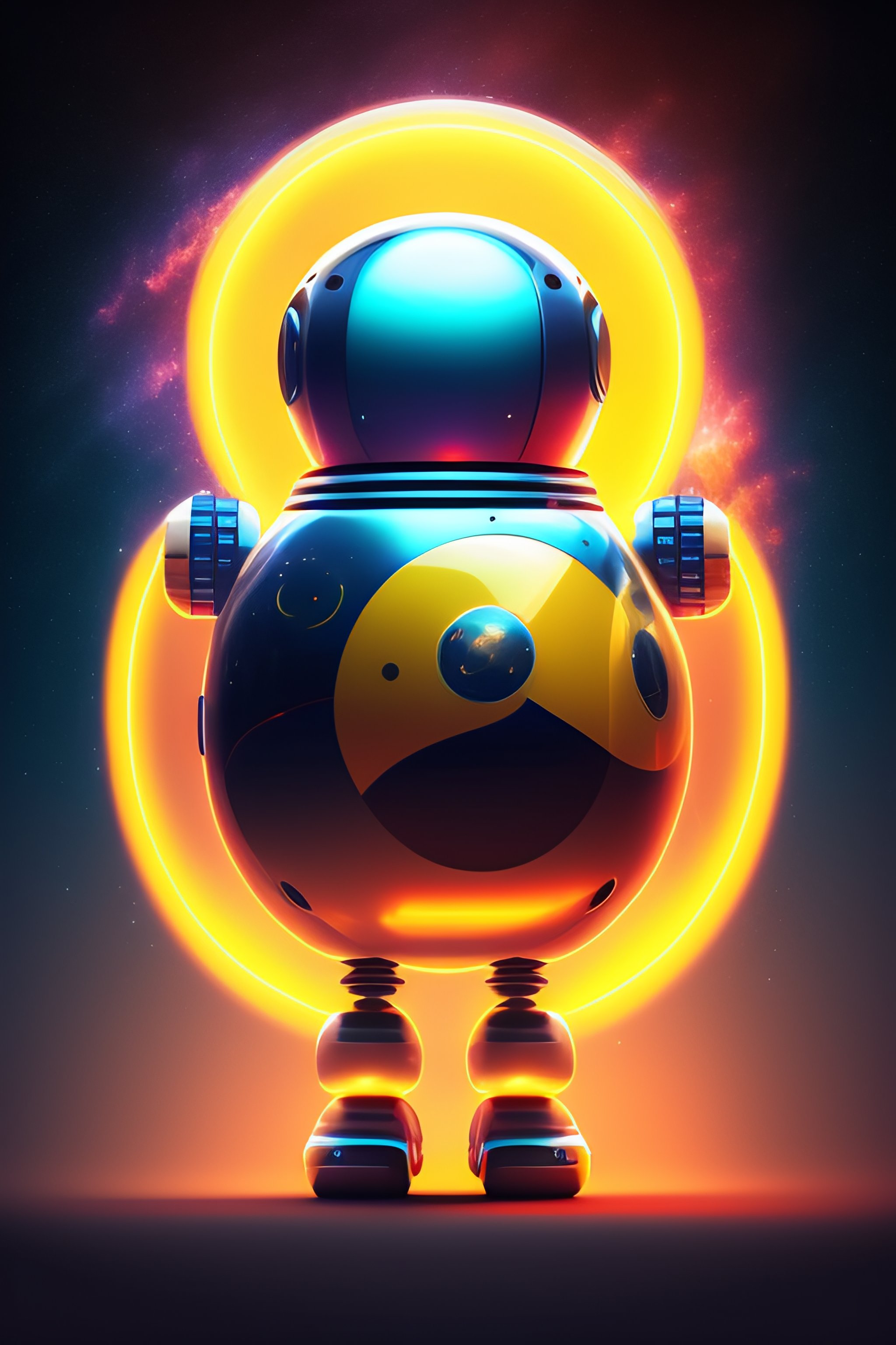 Lexica - A mascot robot, modern robot, round robot, cartoon, flying ...