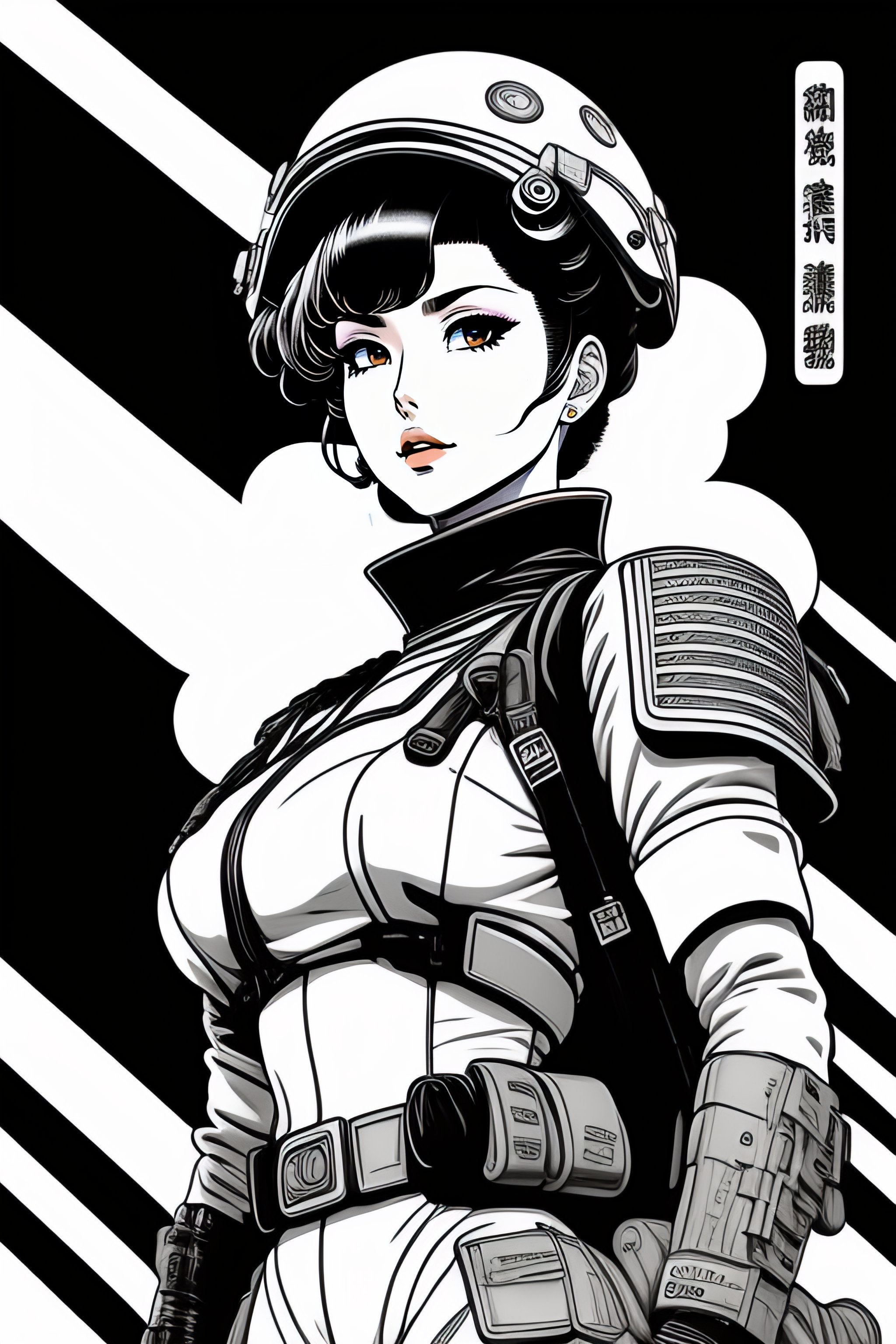 Lexica - Vintage 80's anime style. female soldier by Katsuya Terada ...