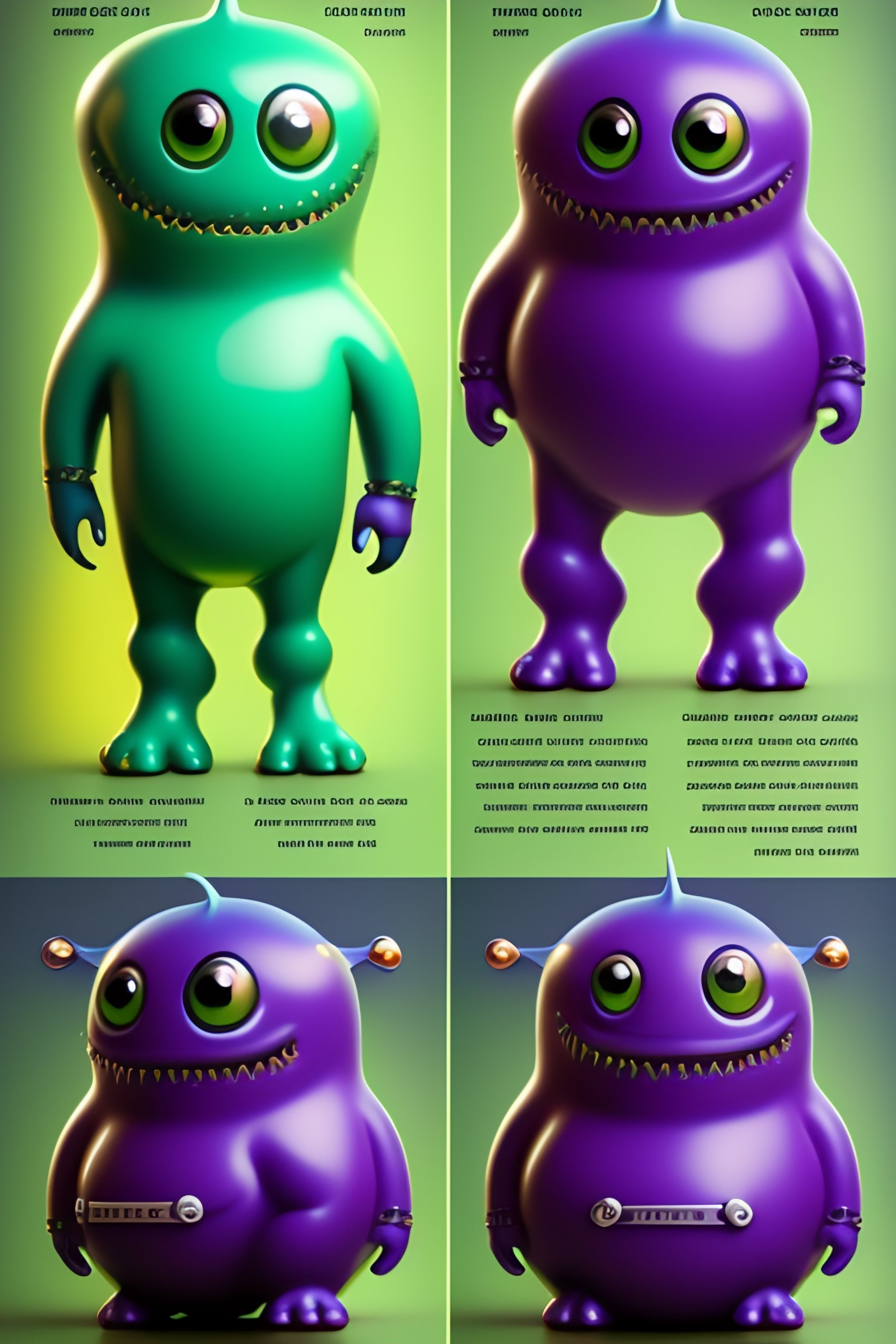 Lexica - Photo real slimy monster model sheet t pose