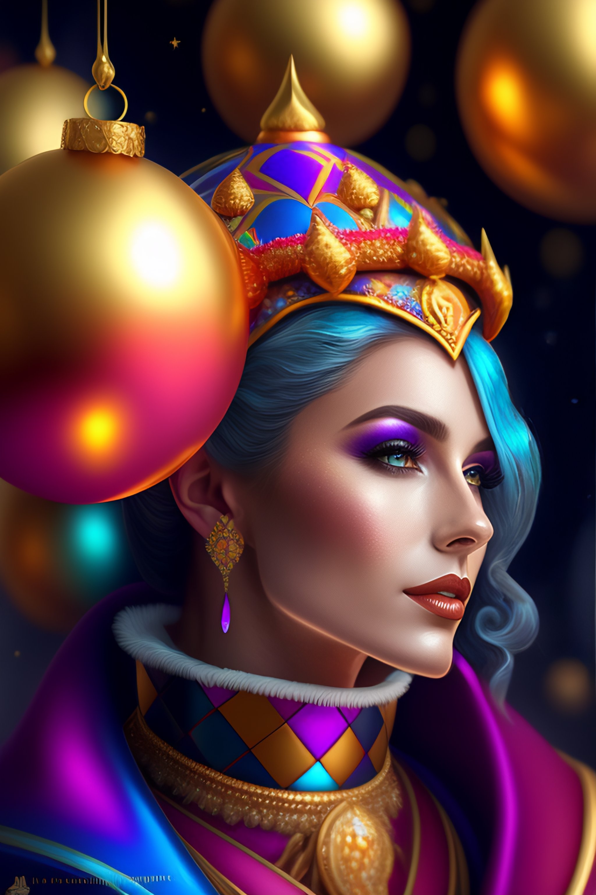 Lexica - Award winning digital sketch of a full jester bauble ...