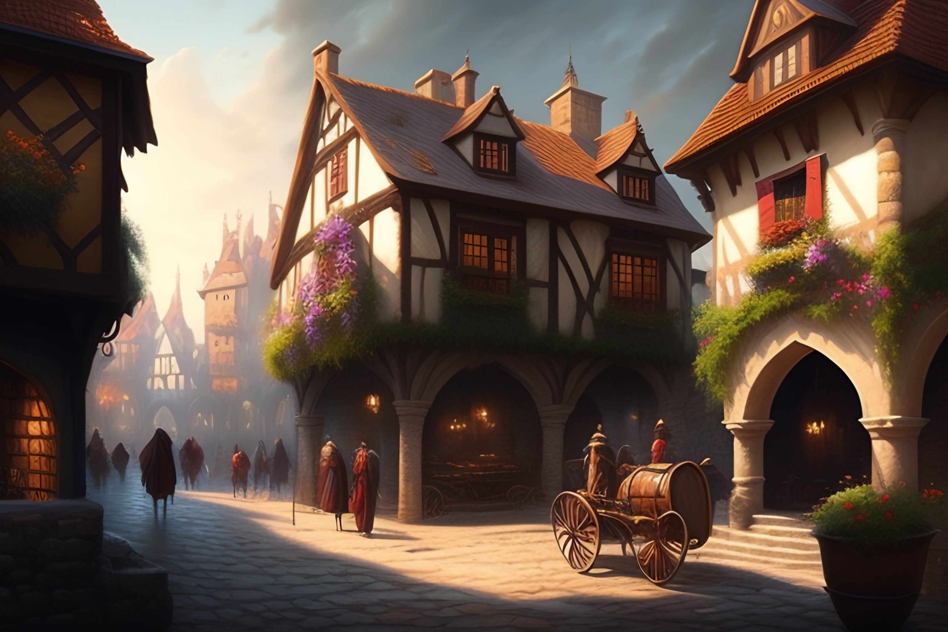 Lexica - Medieval town, town square, castle, Jordan grimmer and Greg ...