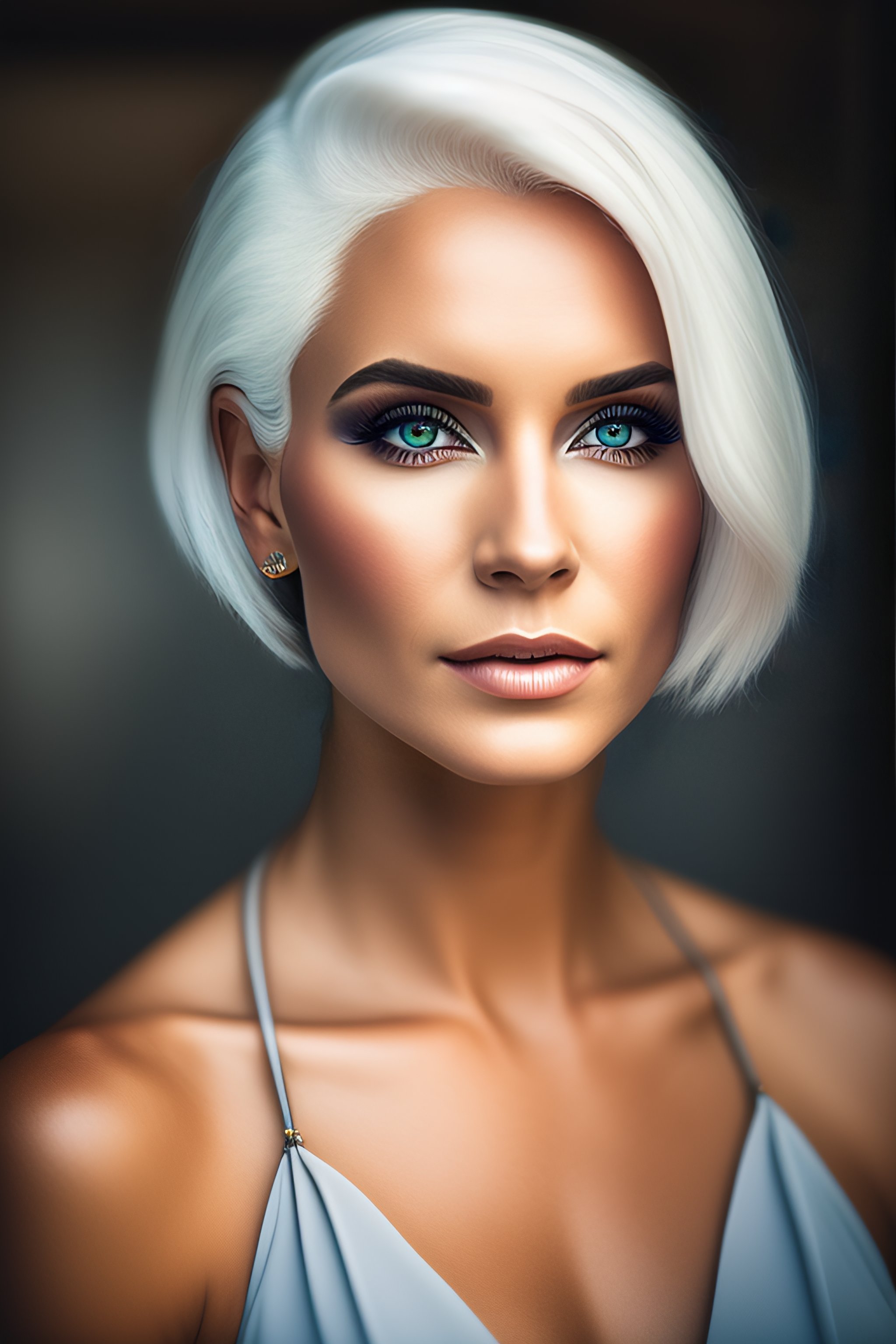 Lexica - Highly detailed Portrait of a beautiful young lady with white ...
