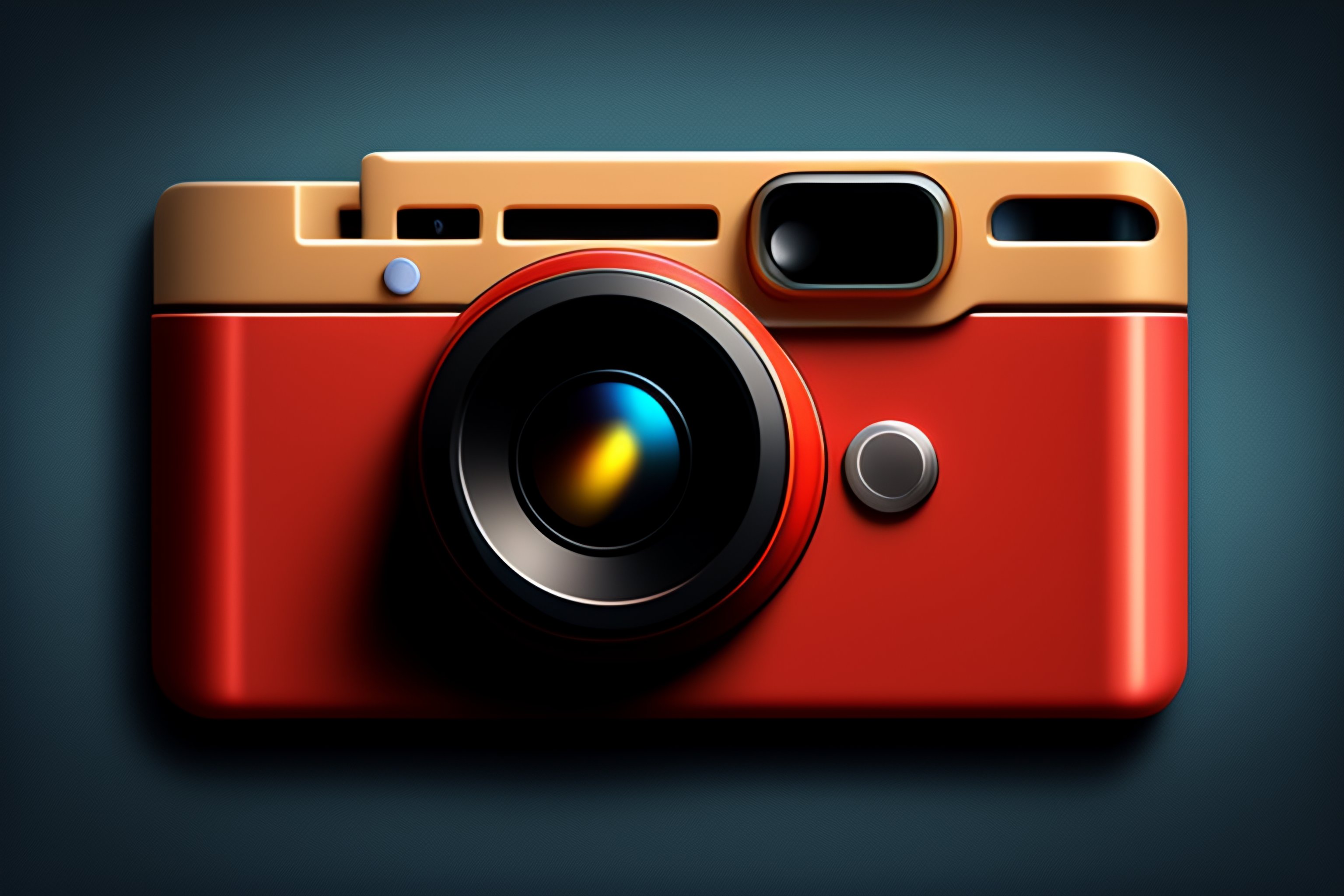 Lexica - Ios app icon design of a skeuomorphic camera