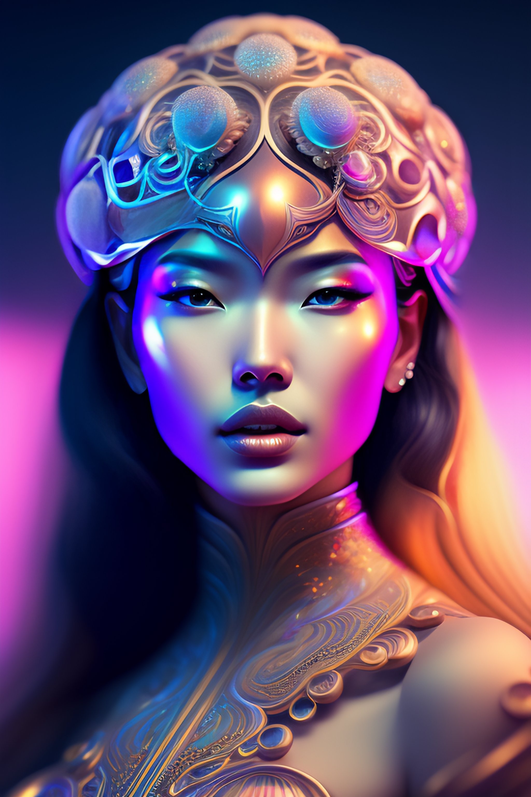 Lexica - Dreamy mixed media artwork hyperwave cover art a girl white ...