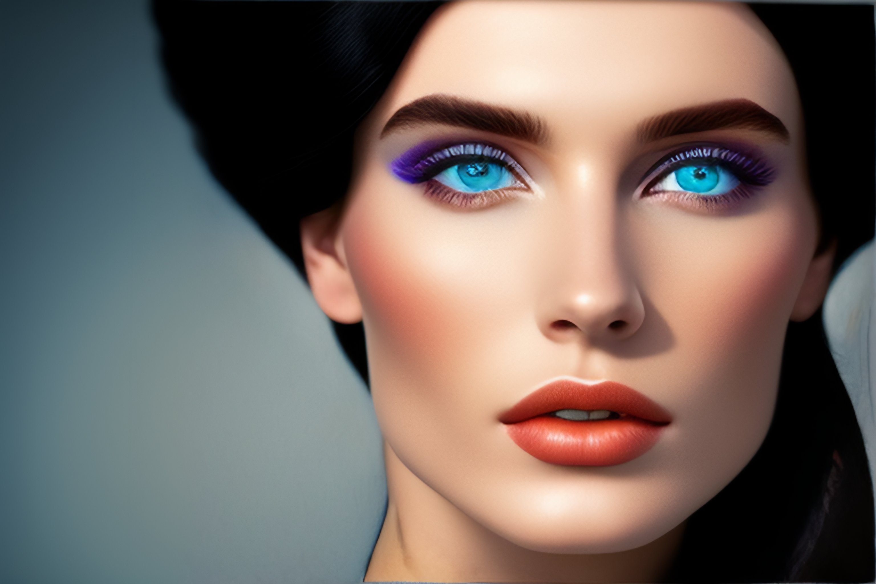 Lexica - A portrait of a beautiful white girl, long straight raven ...