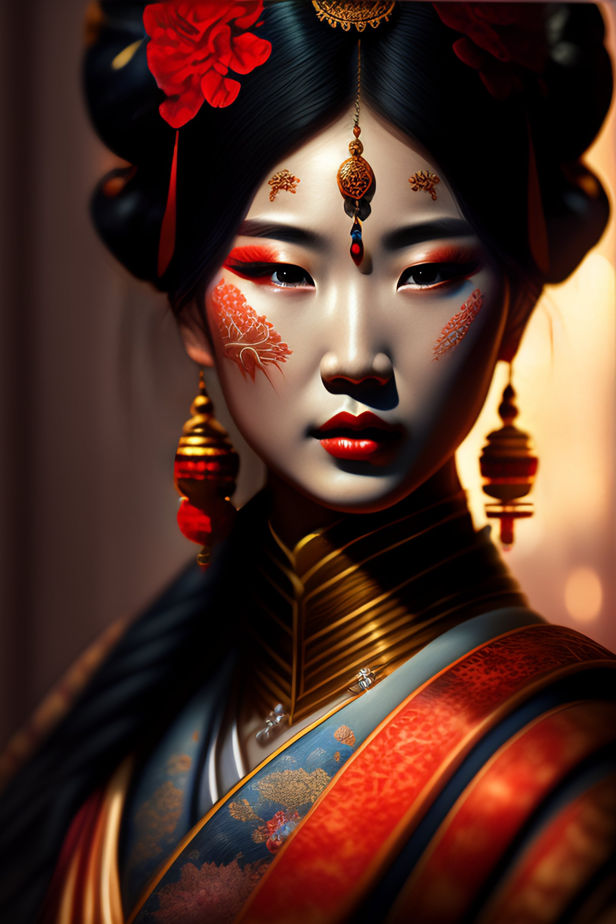 Lexica - Portrait art of undead geisha, detailed,intricate, full of ...