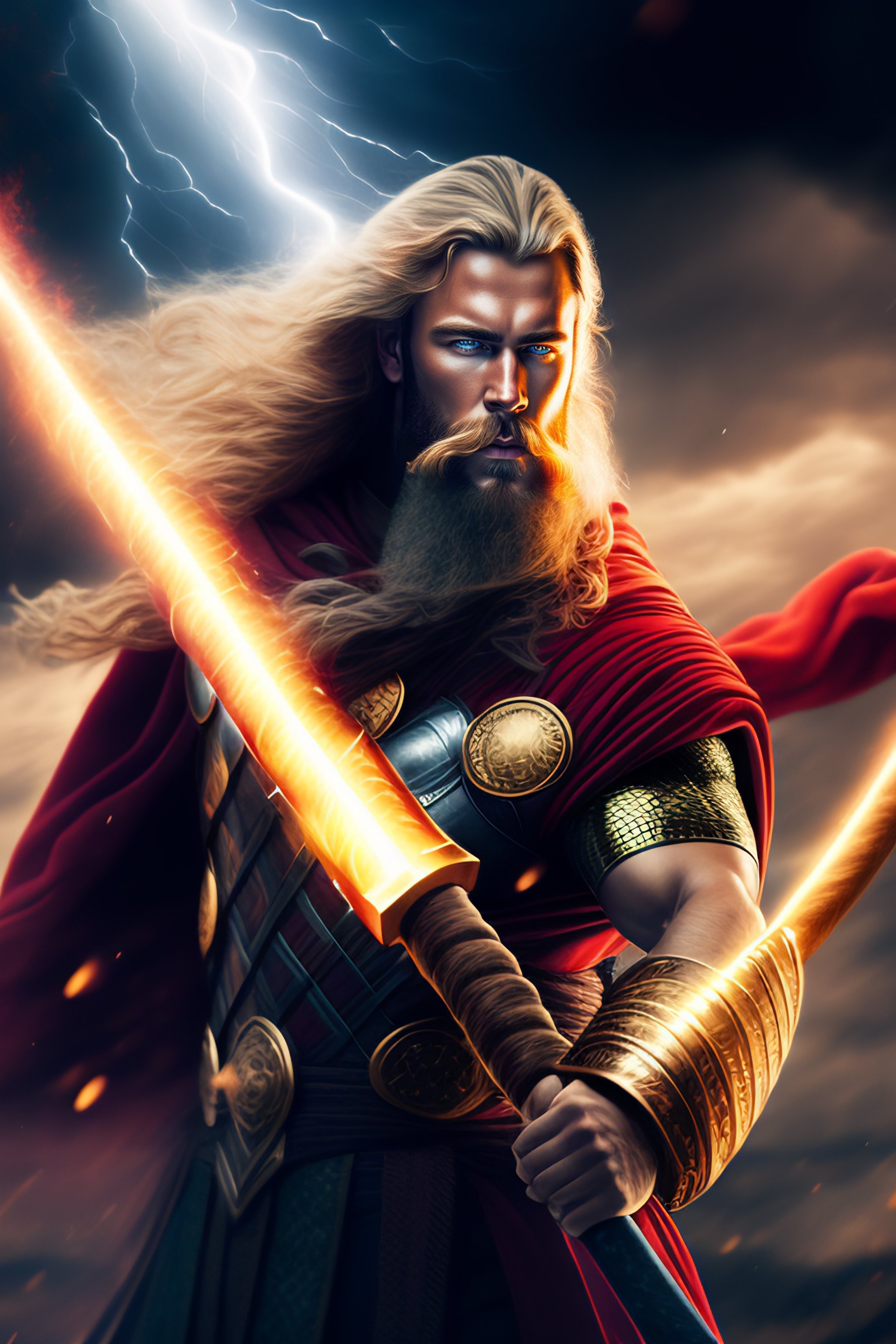 Lexica - Realistic, psychedelic image of Thor Norwegian Viking God ...