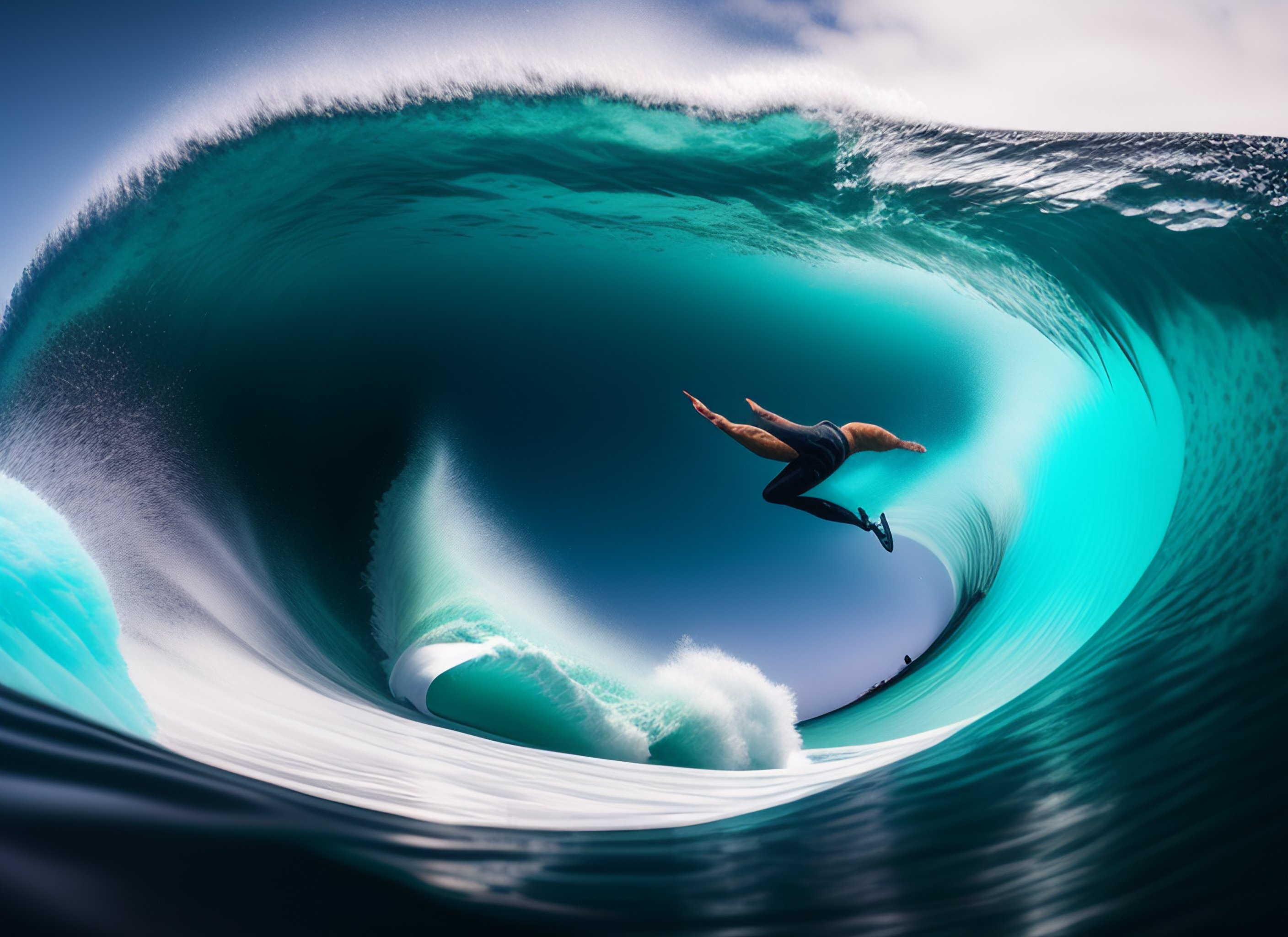 Lexica - Man falling into the depths of a ocean