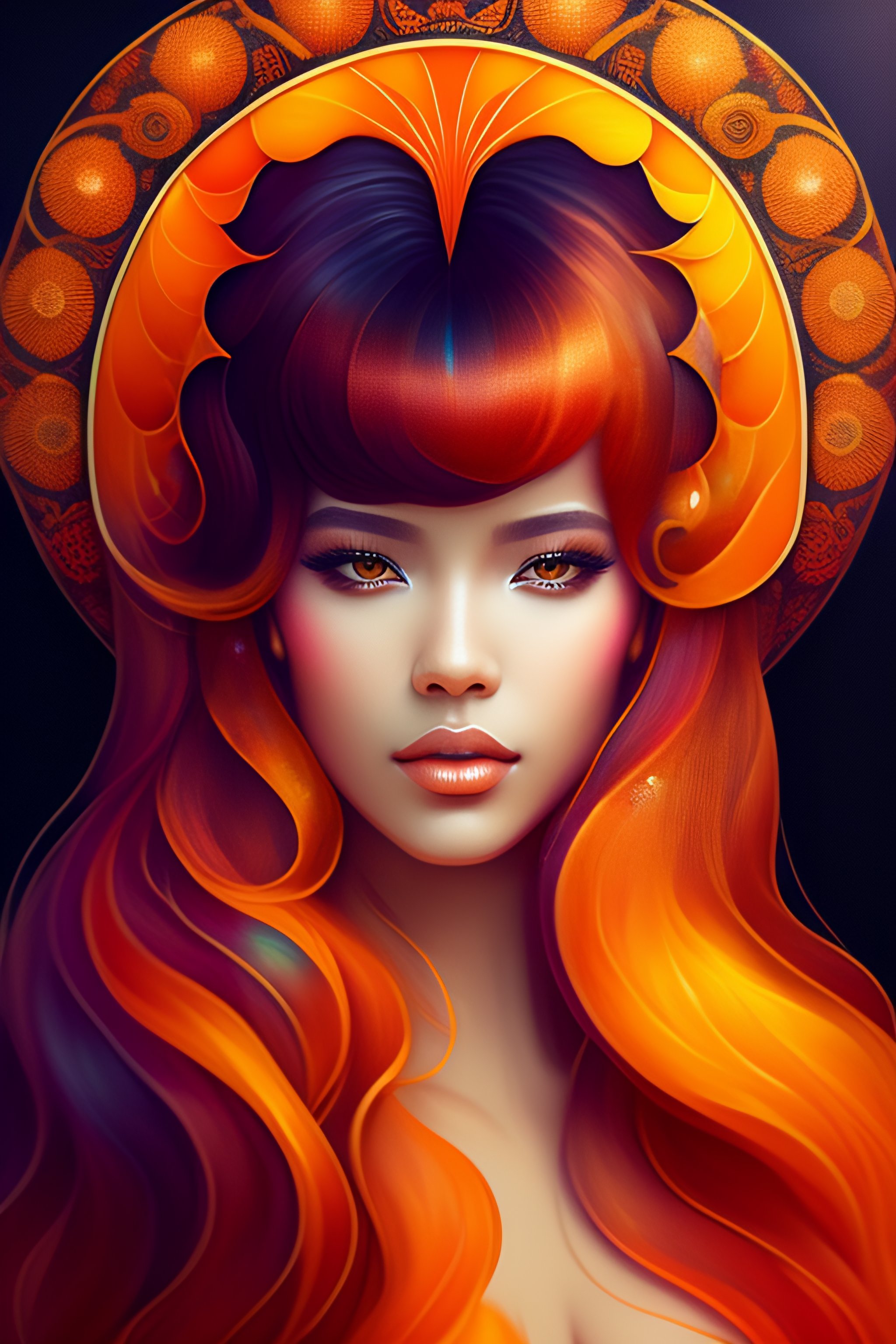 Lexica - Fashionable queen of the monstera, symmetrical face, artgerm ...