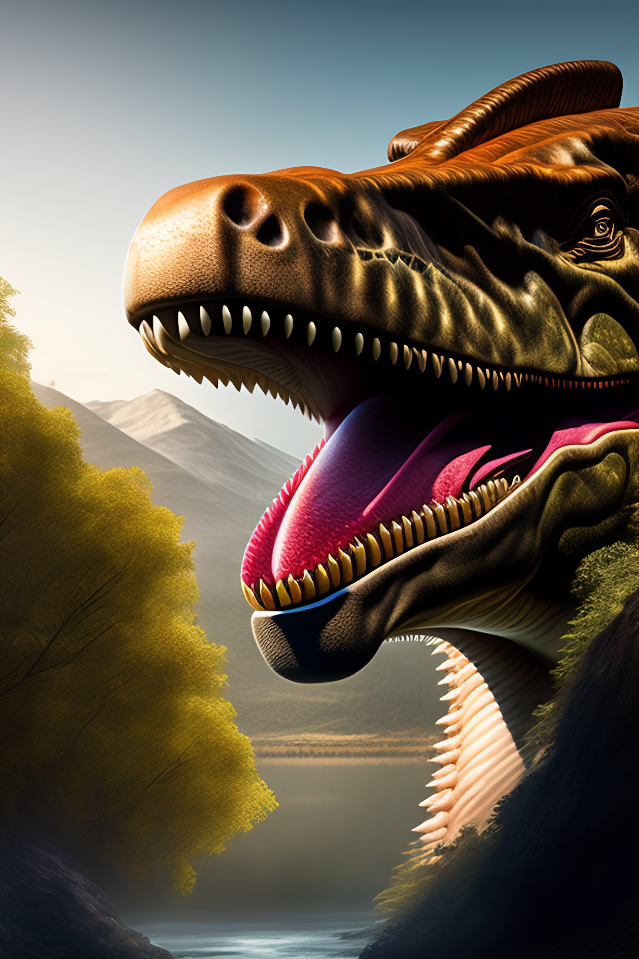Lexica - Side on portrait of a Giganotosaurus include the whole body ...