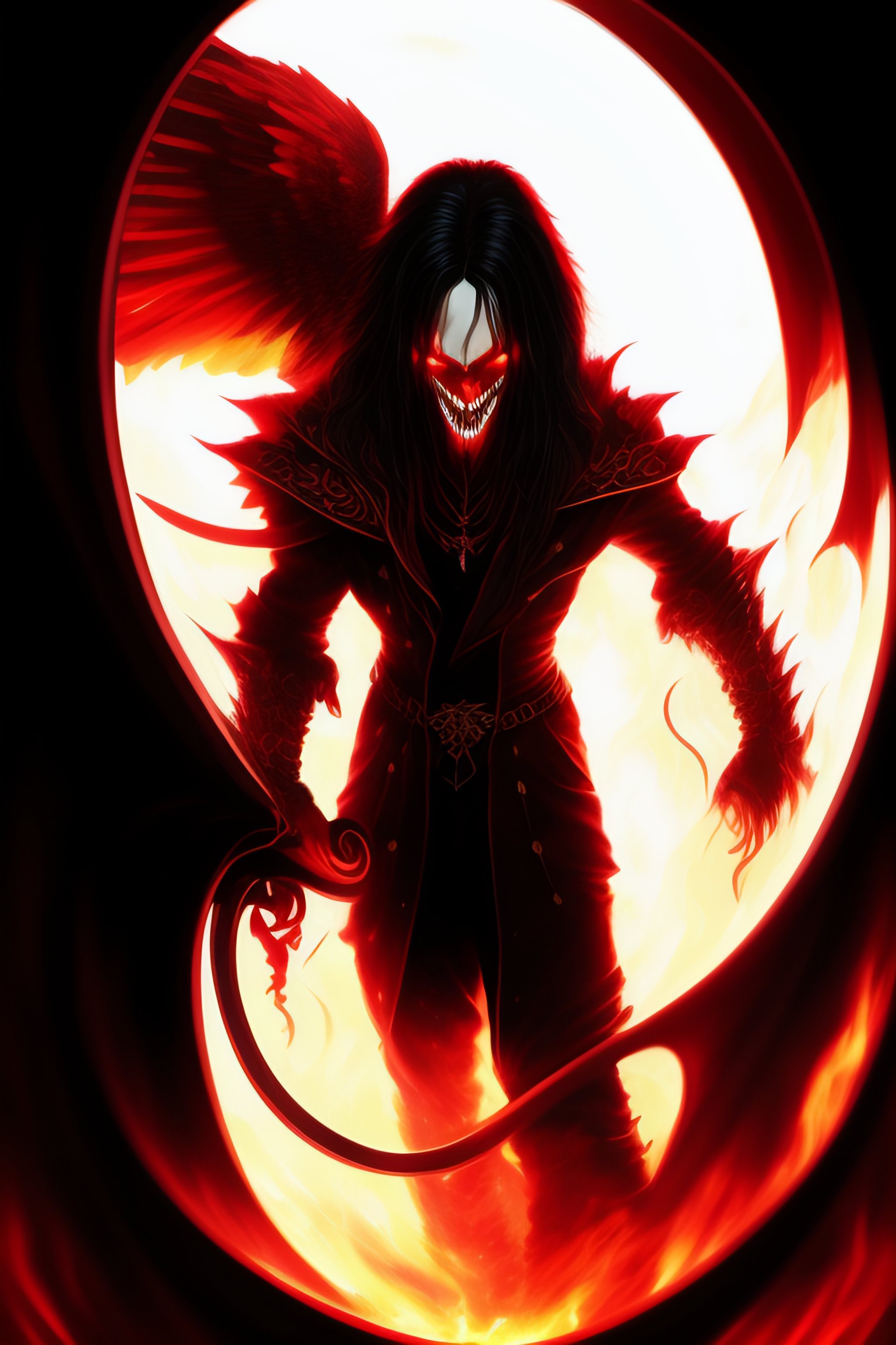 Lexica - Demonic person with hands shape as red claws, red insect tail ...