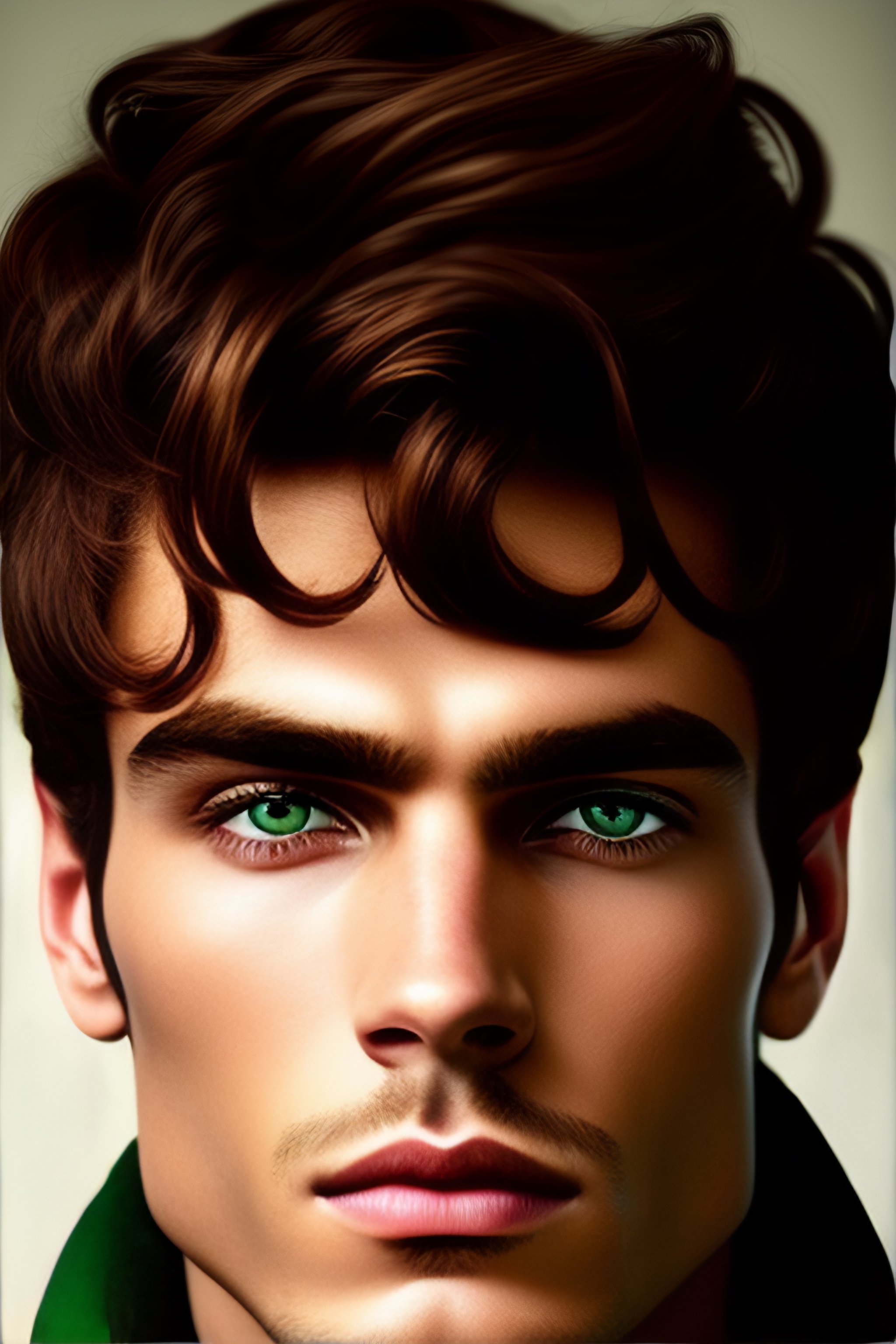 Lexica - A Men, eyes green, brown hair