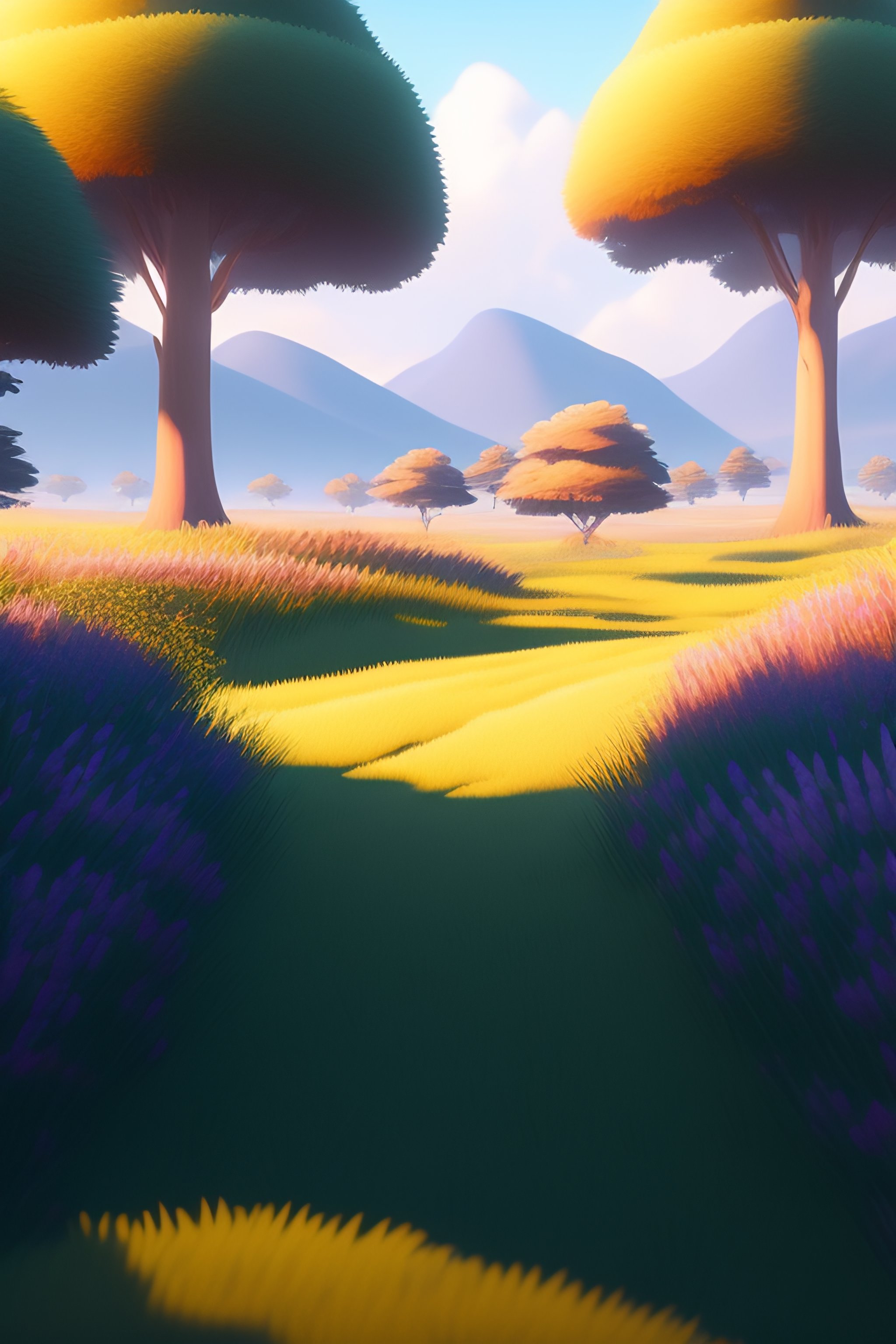 Lexica - Open fields landscape, studio ghibli, pixar and disney ...