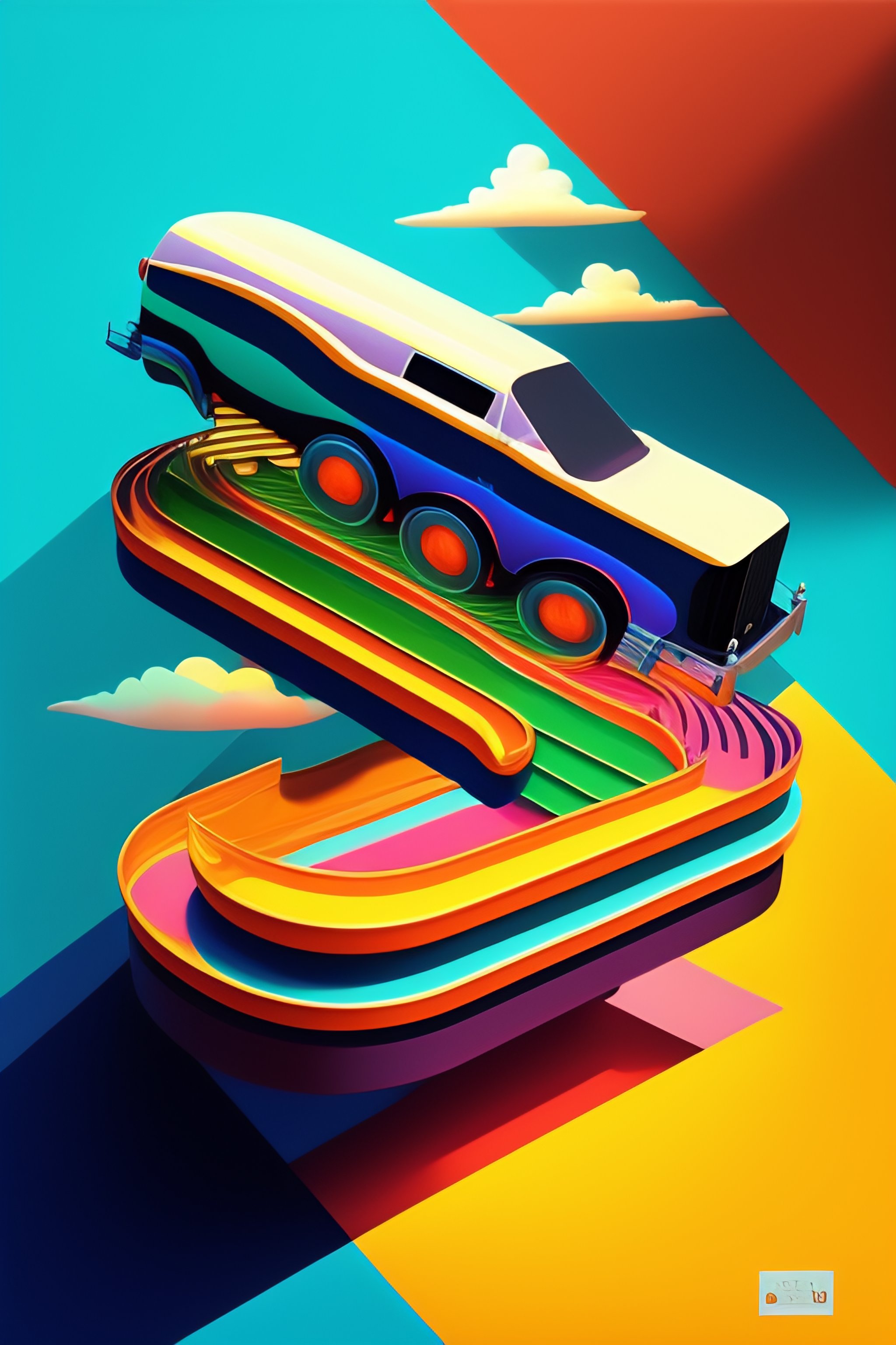 Lexica - Roller coaster, concept art, digital painting, suprematism ...