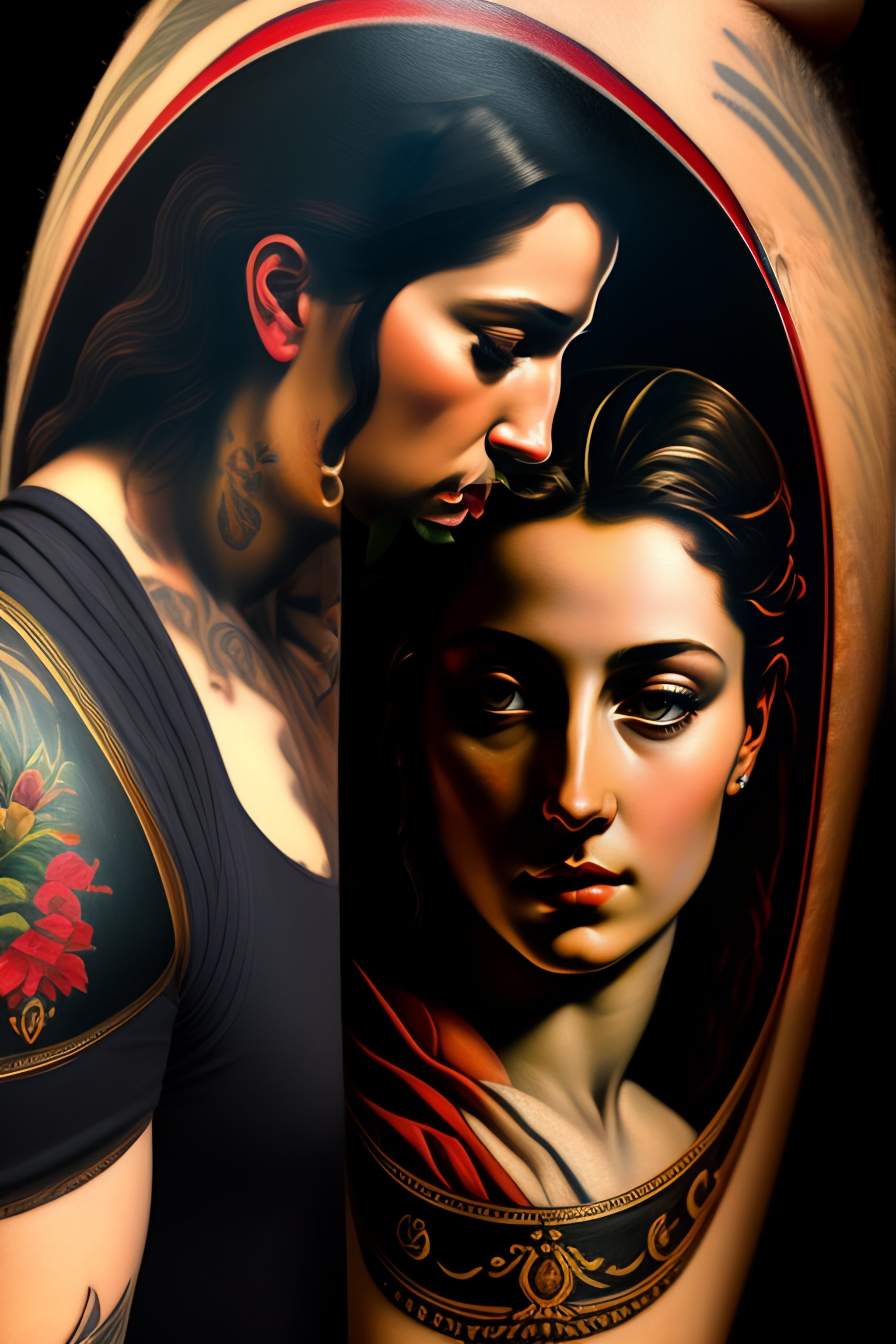 Lexica - Painting by caravaggio, tattoo artist