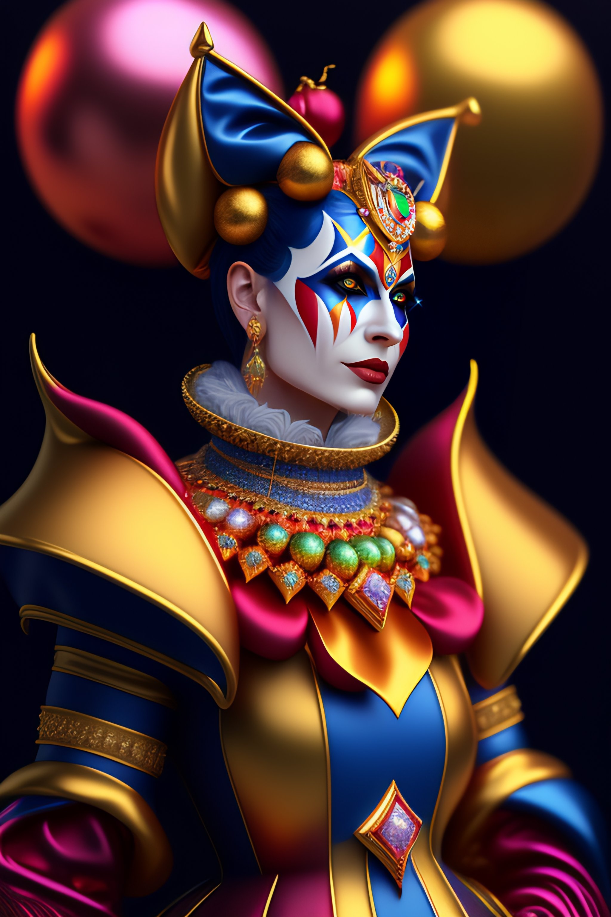 Lexica - Award winning digital sketch of a full jester bauble ...