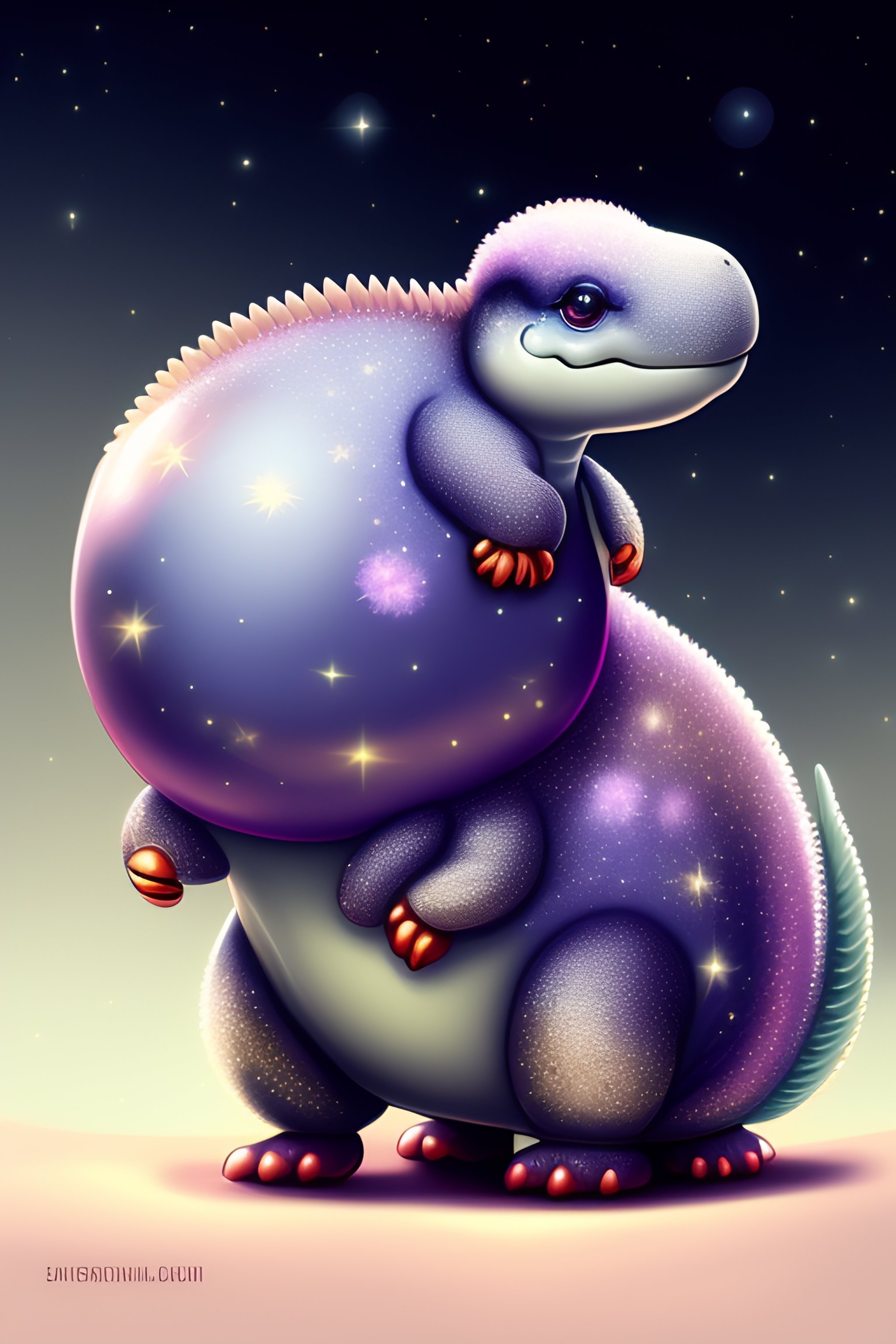 Lexica - CUTE AND ADORABLE CARTOON FLUFFY dinosaur, SILVER, GLITTER ...