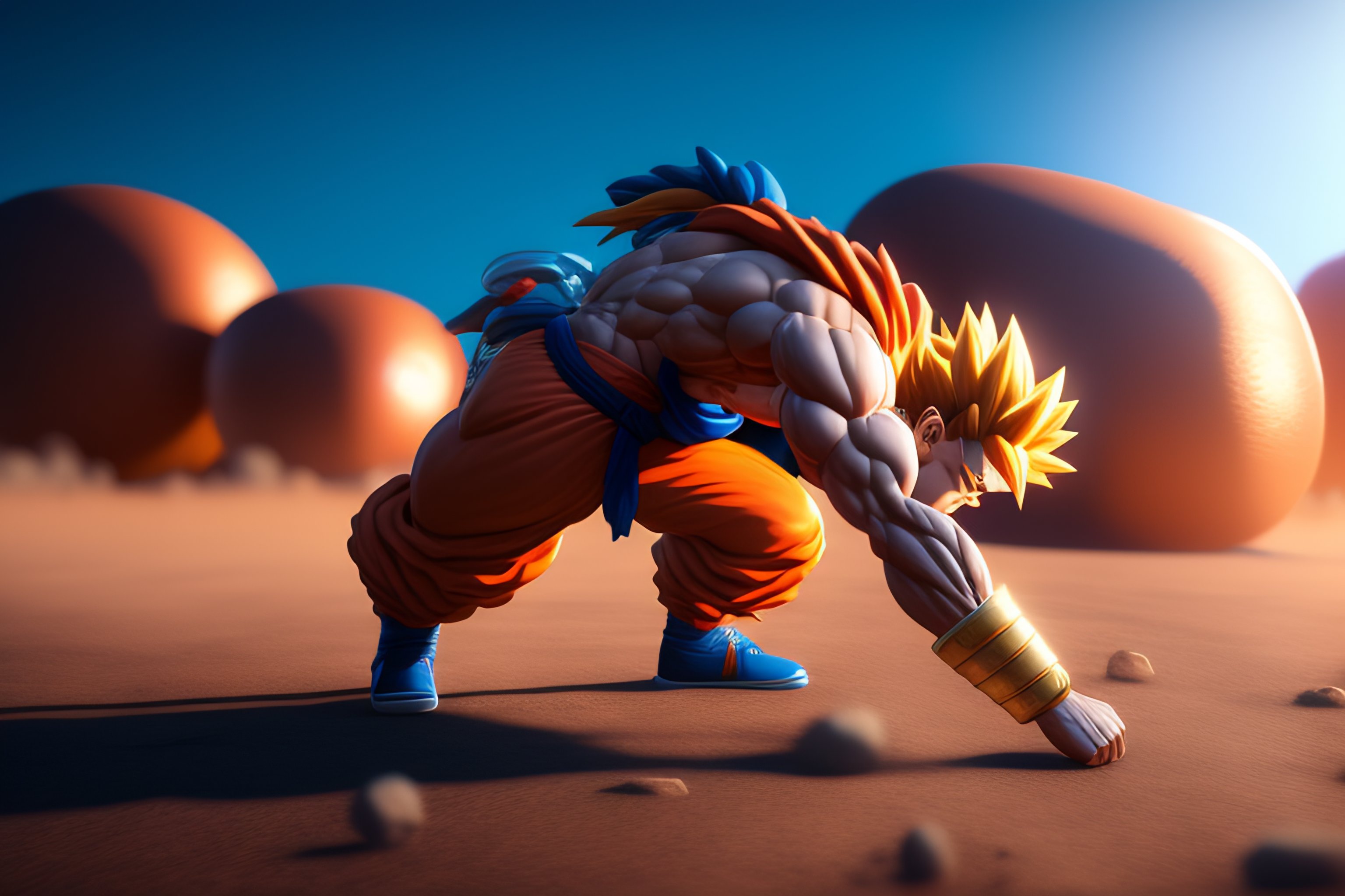 Lexica - Goku pushups on a stick, manga, ultra realistic, concept art ...