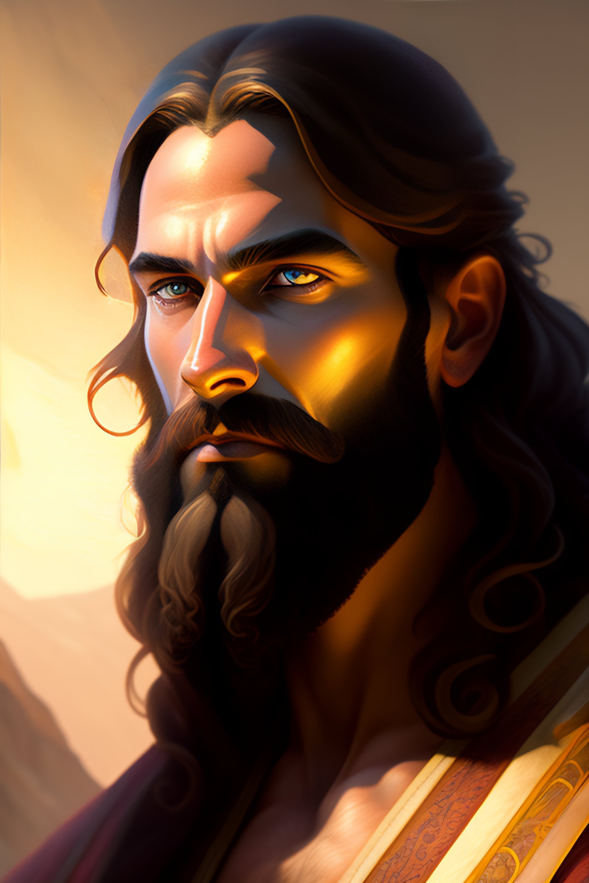 Lexica - A Detailed Portrait of Jesus Christ, Full Glass, by Justin ...