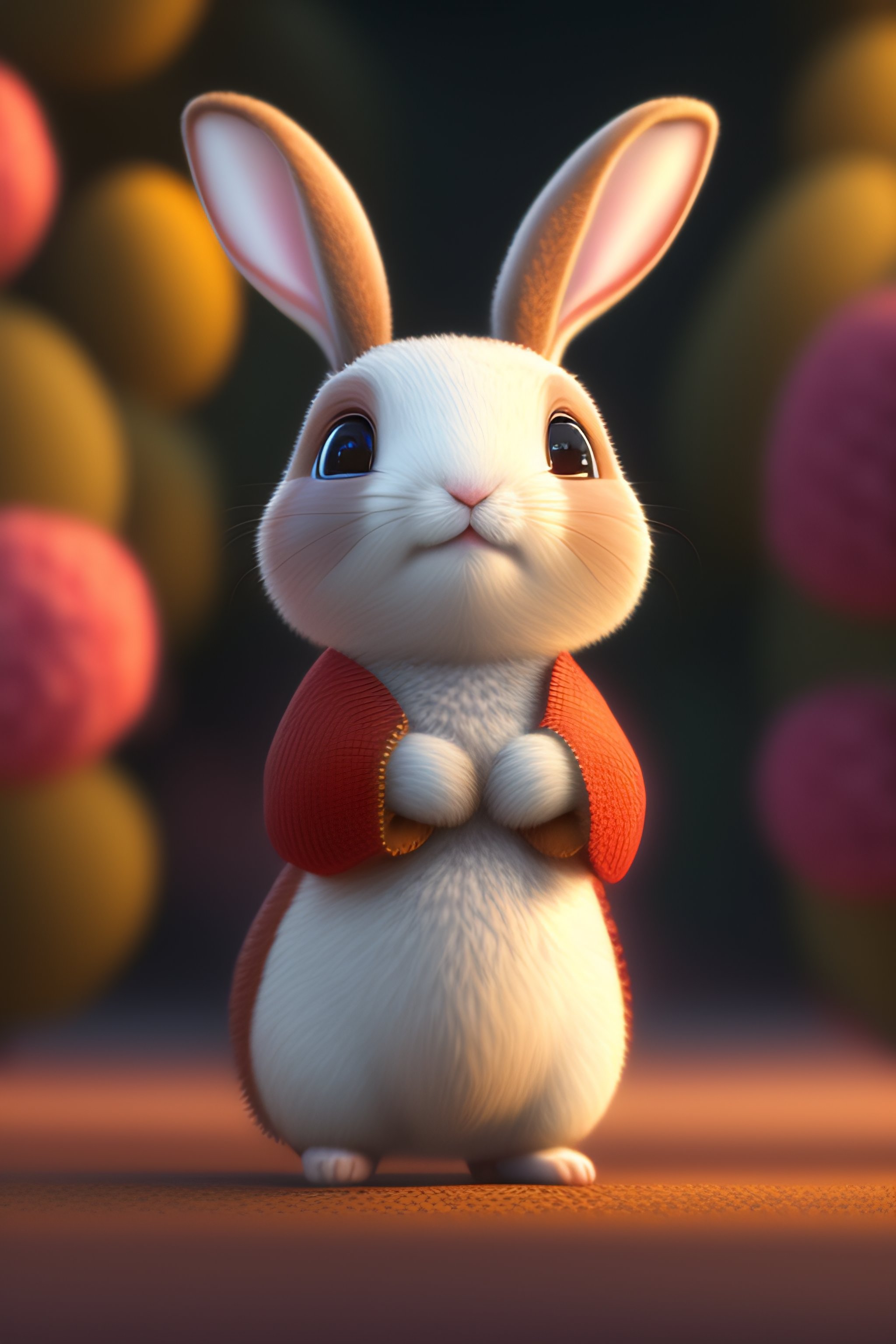 Lexica - Cute adorable little bunny waving and smiling greeting me ...