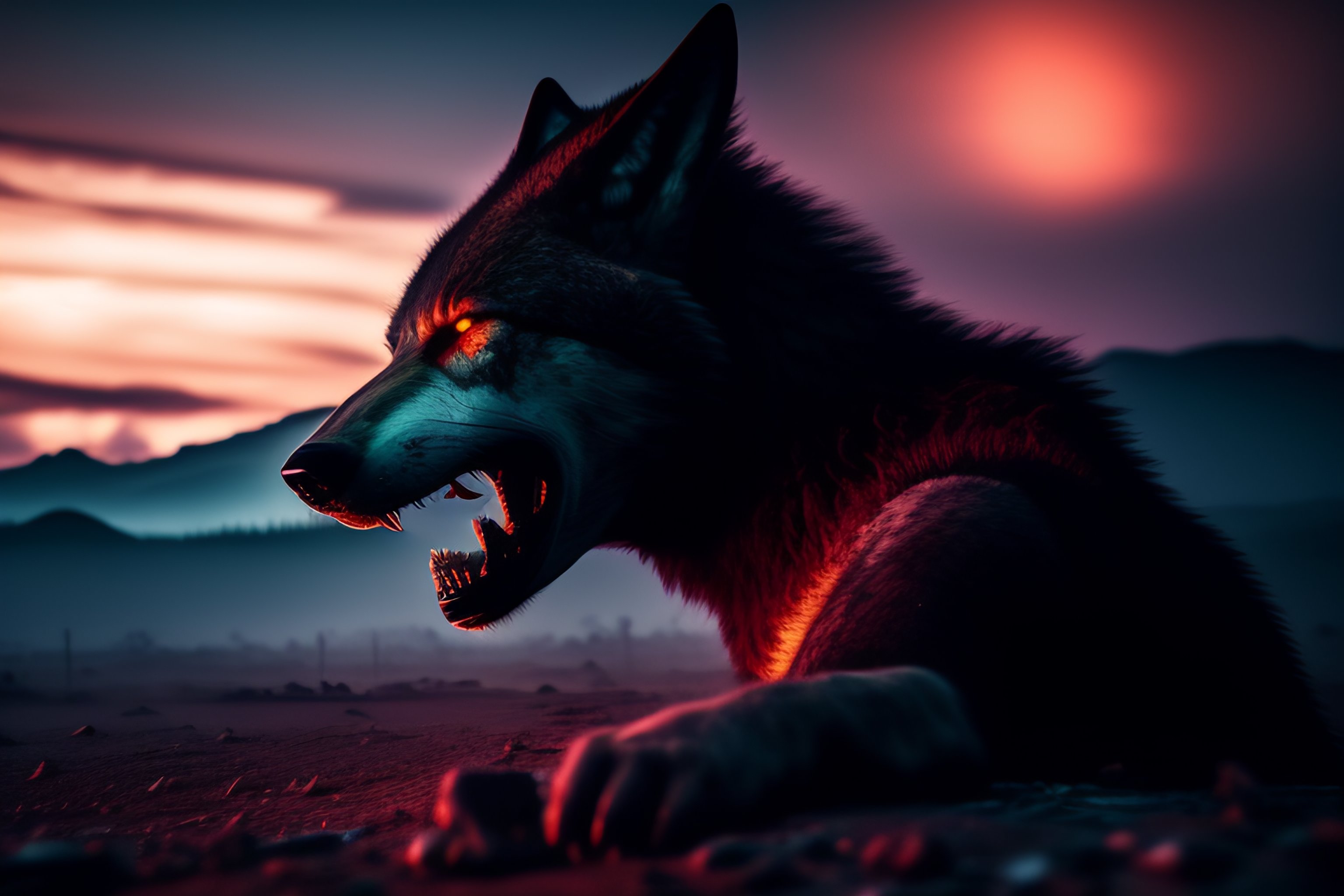 Lexica - C360 photograph of epic battleground a werewolves apocalypse ...