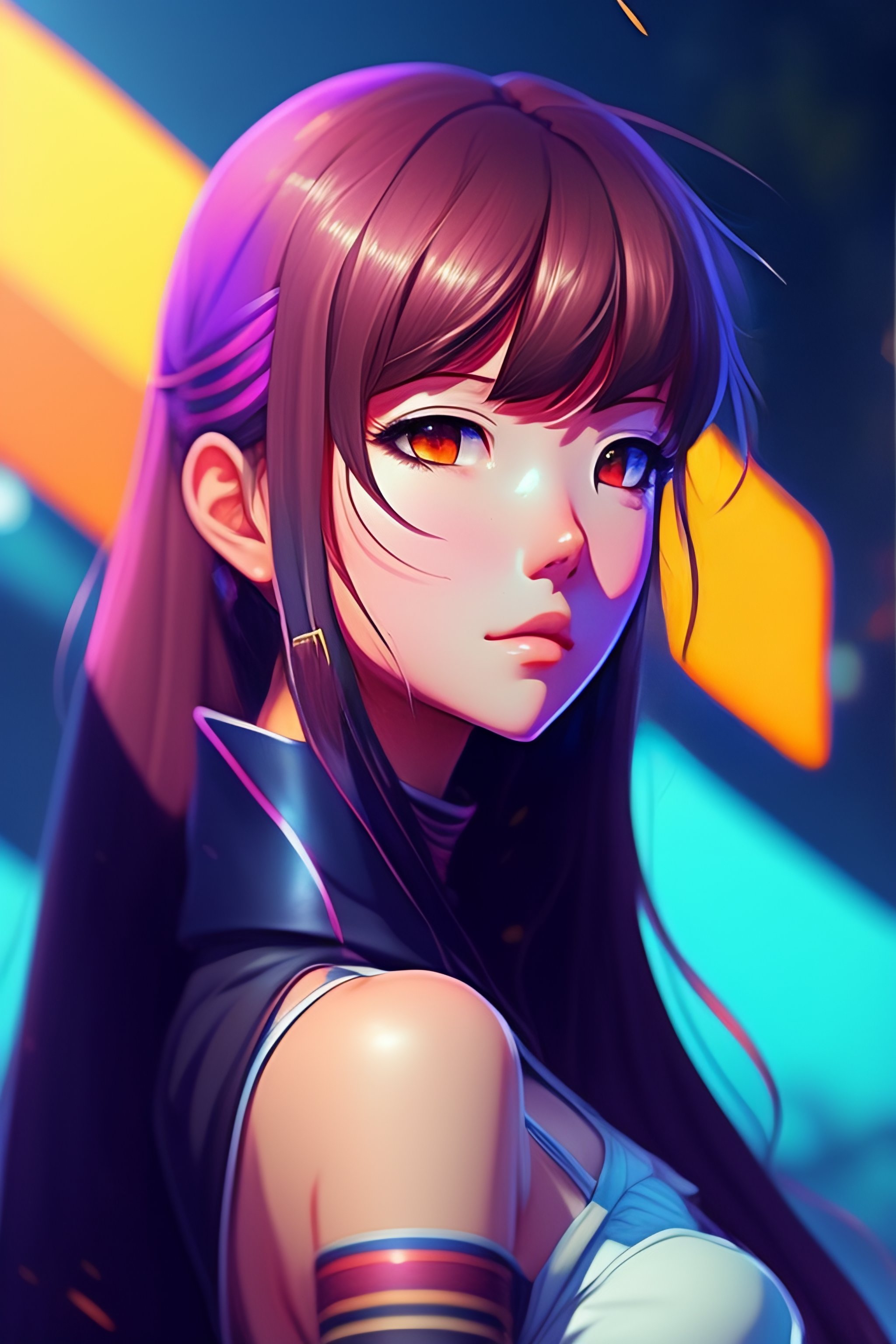 Lexica - Anime girl posing, vibrant colors, 8k , realistic, detailed ...