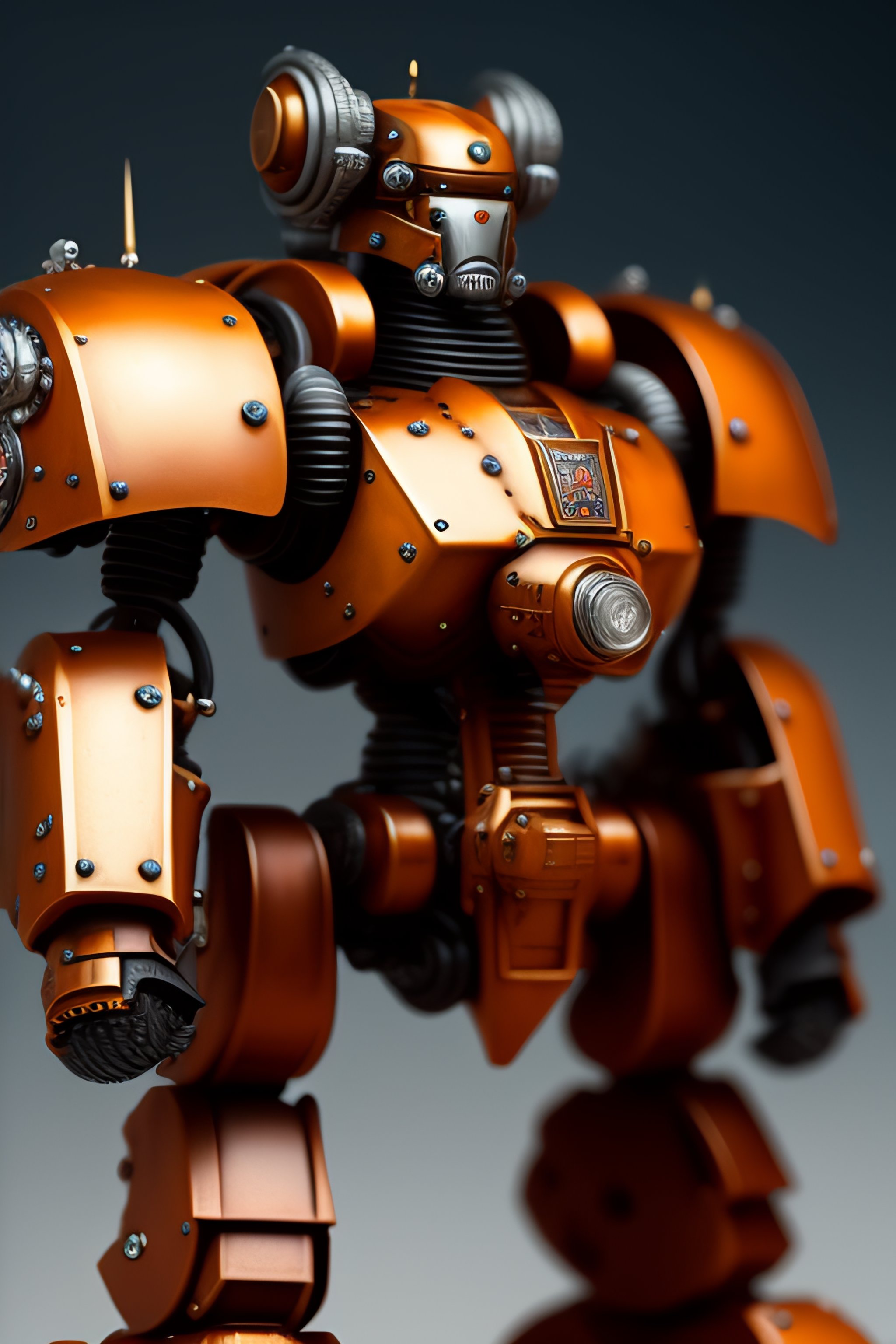 Lexica - Portrait of warhammer rusty metal mecha