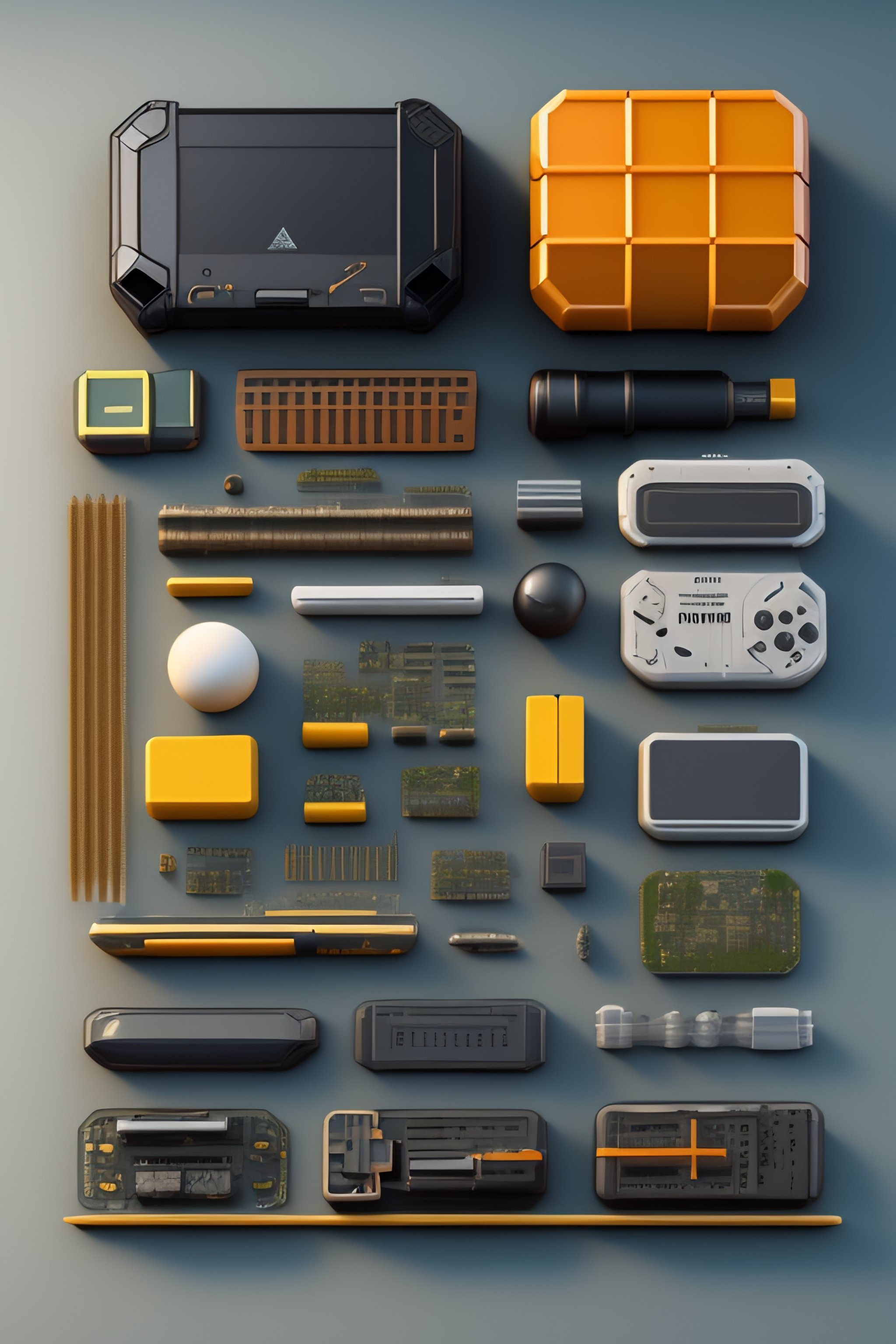 Lexica - Game boy, Costumes and props, Knolling, Knolling layout ...