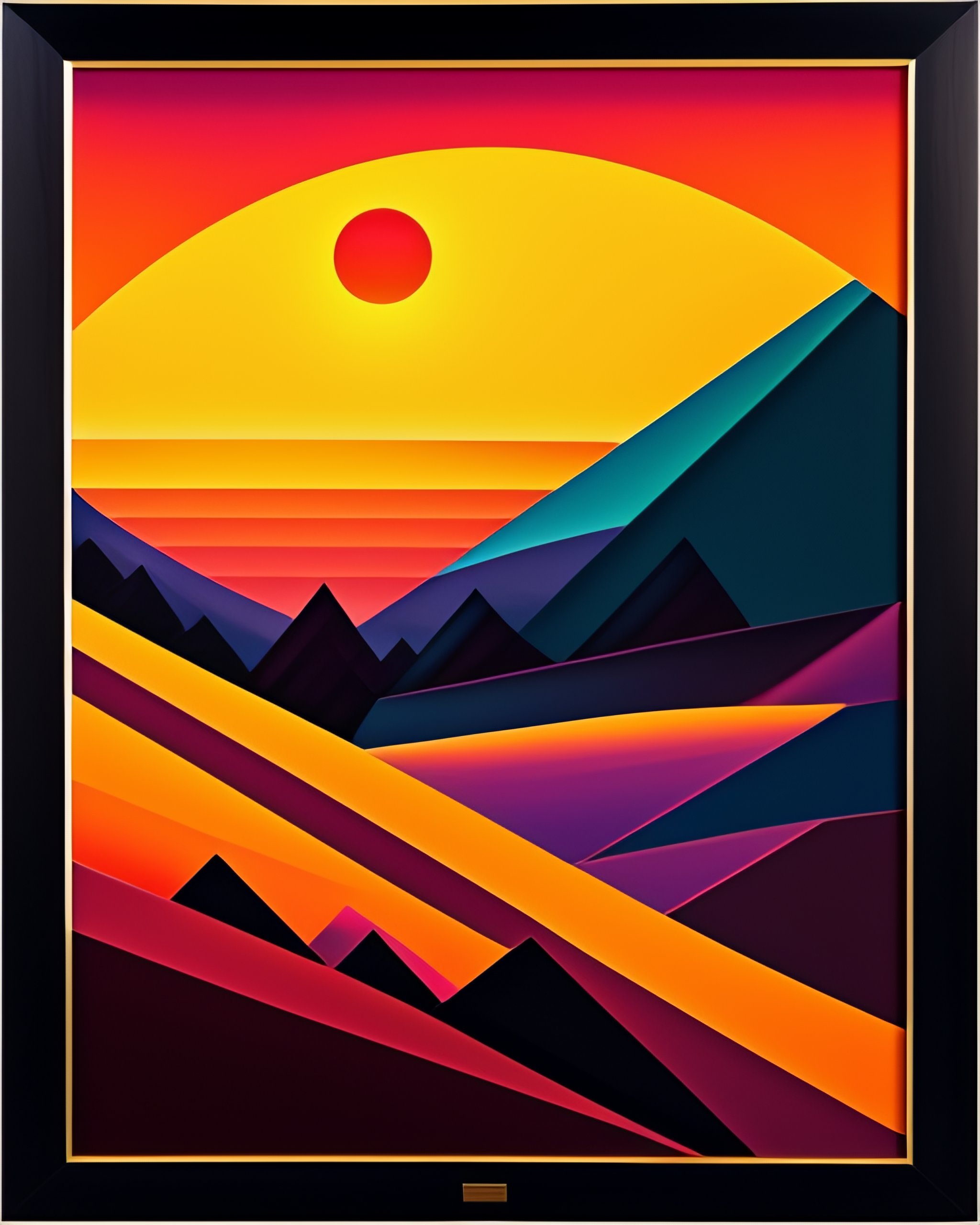 Lexica - A sunset on the mountain, cubism