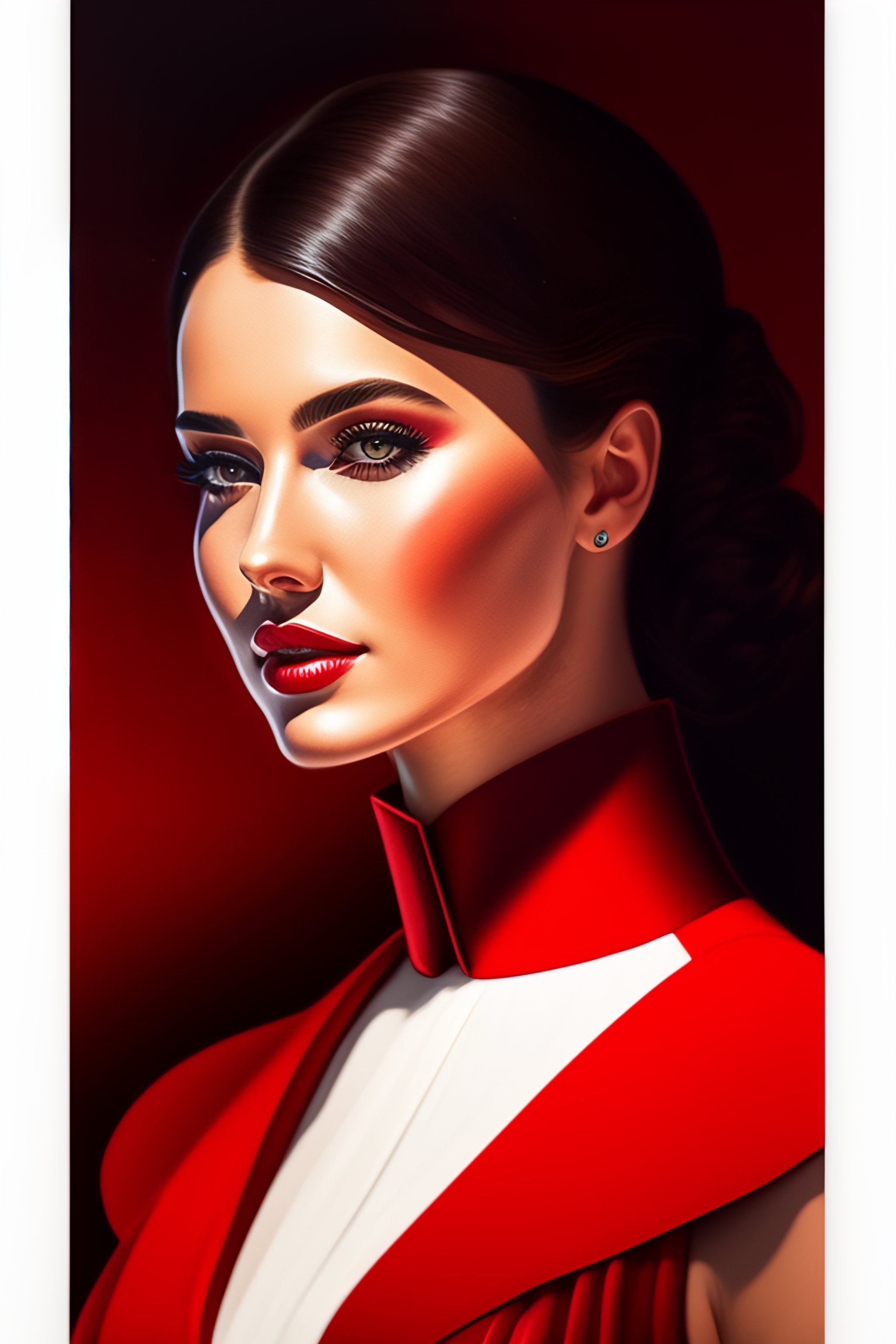 Lexica - Faceless woman wearing a red dress, white backdrop, autochrome ...