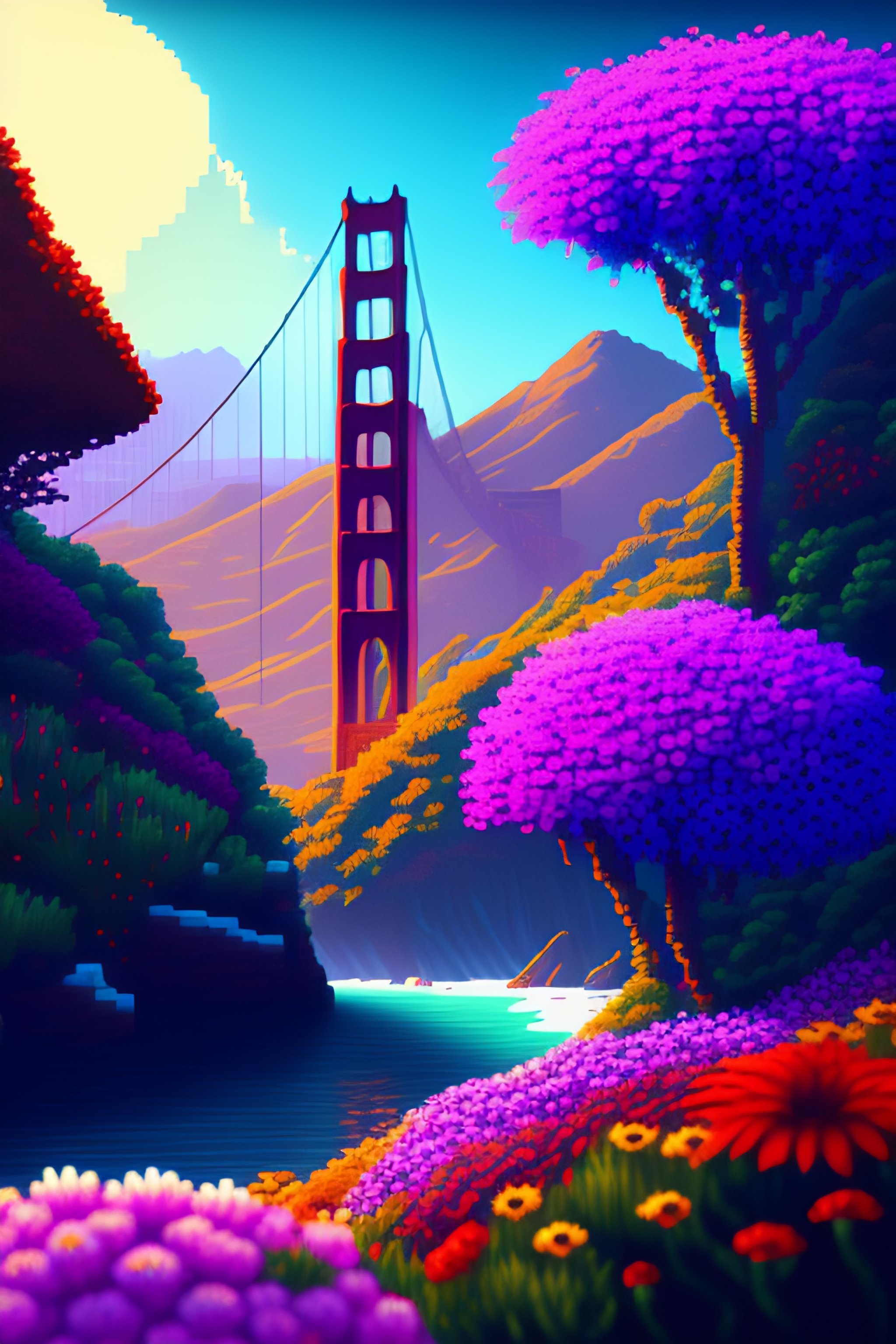 Lexica - Pixel art san francisco. 3d pixel art 4k wallpaper. incredible ...