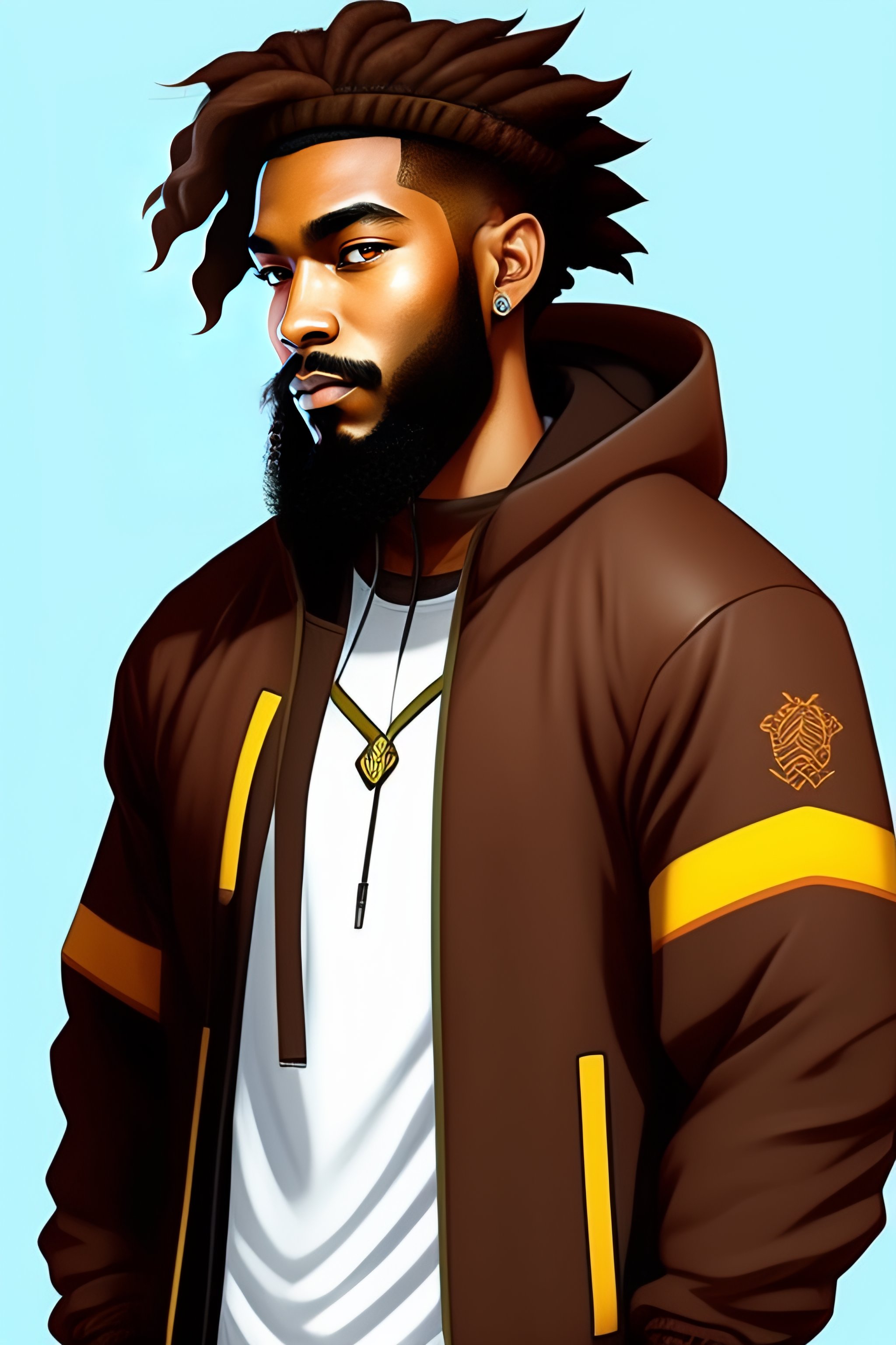 Lexica - Male brown Pokemon trainer with hair twists and a beard in ...