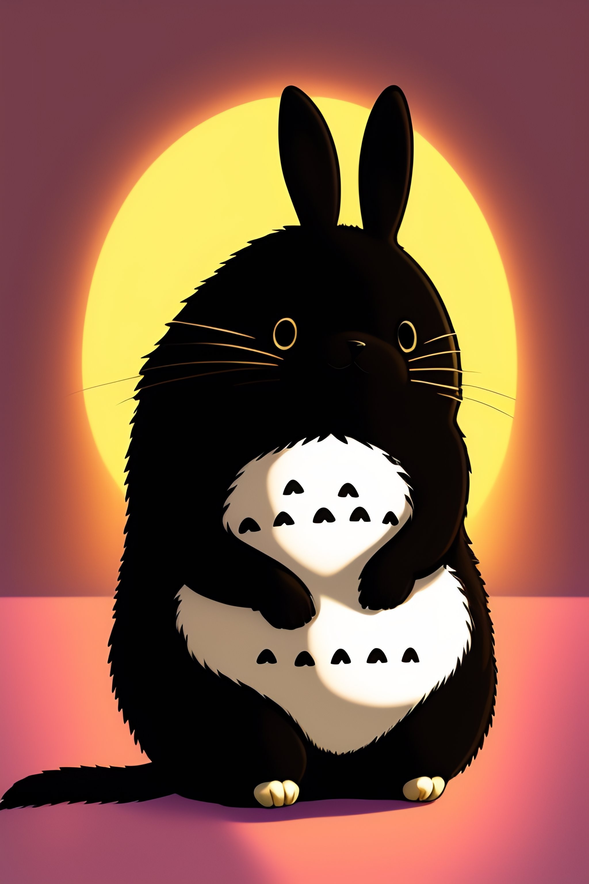 Lexica - Black rabbit in the style of the anime "My neighbor Totoro ...