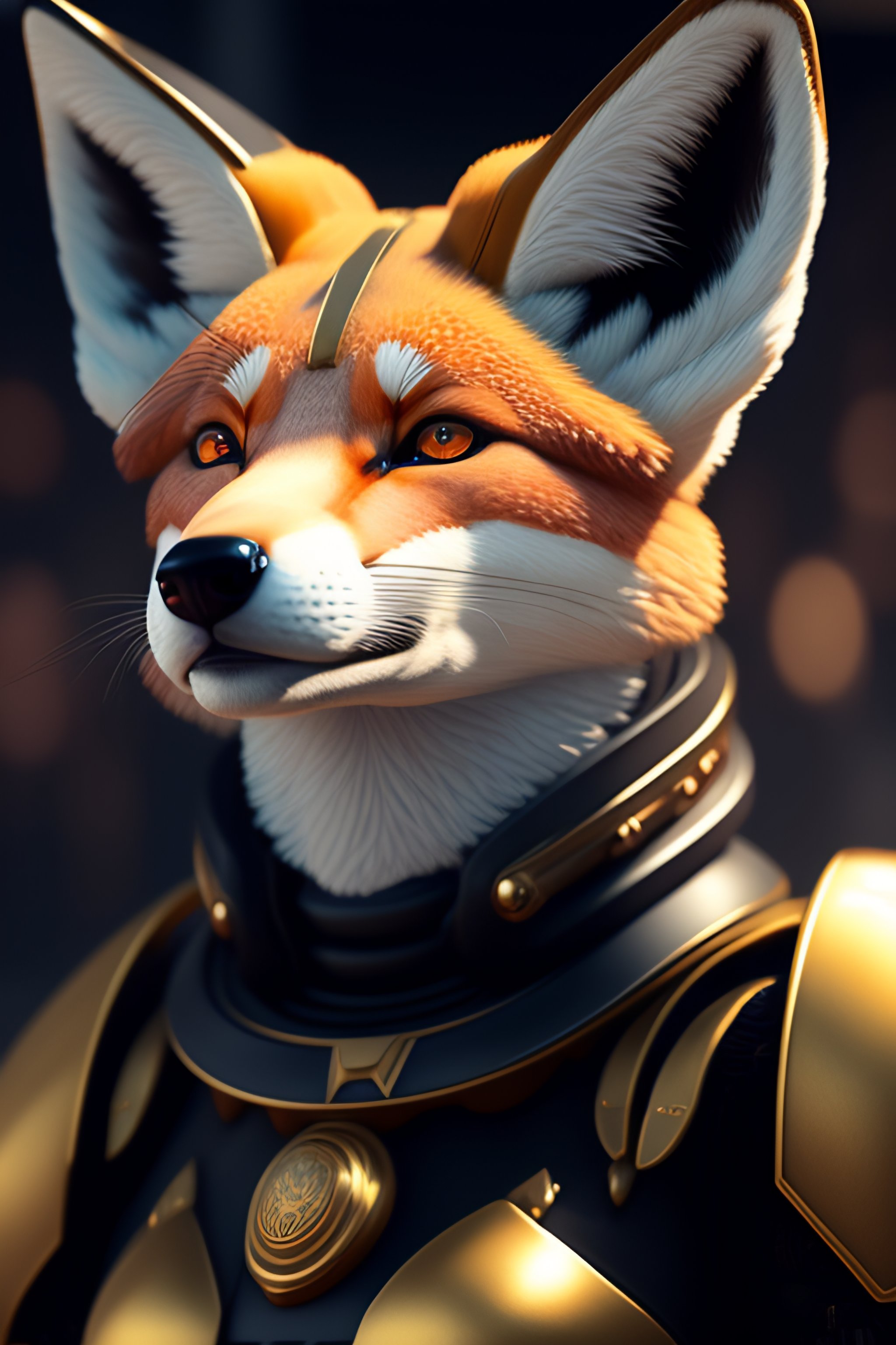 Lexica - 280 / 5 000 Portrait painting of a robot fox with power armor ...