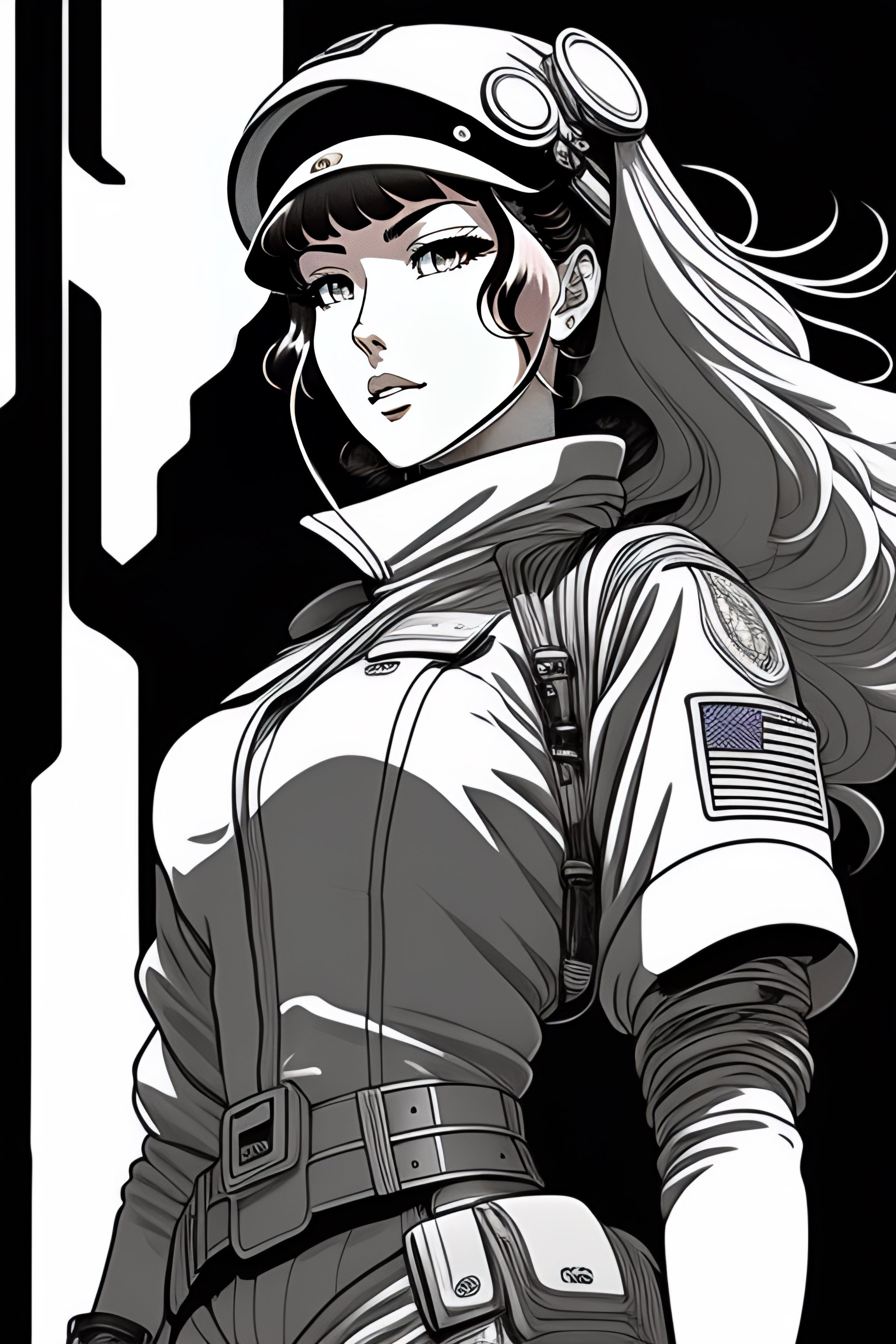 Lexica - Vintage 80's anime style. female soldier by Katsuya Terada ...