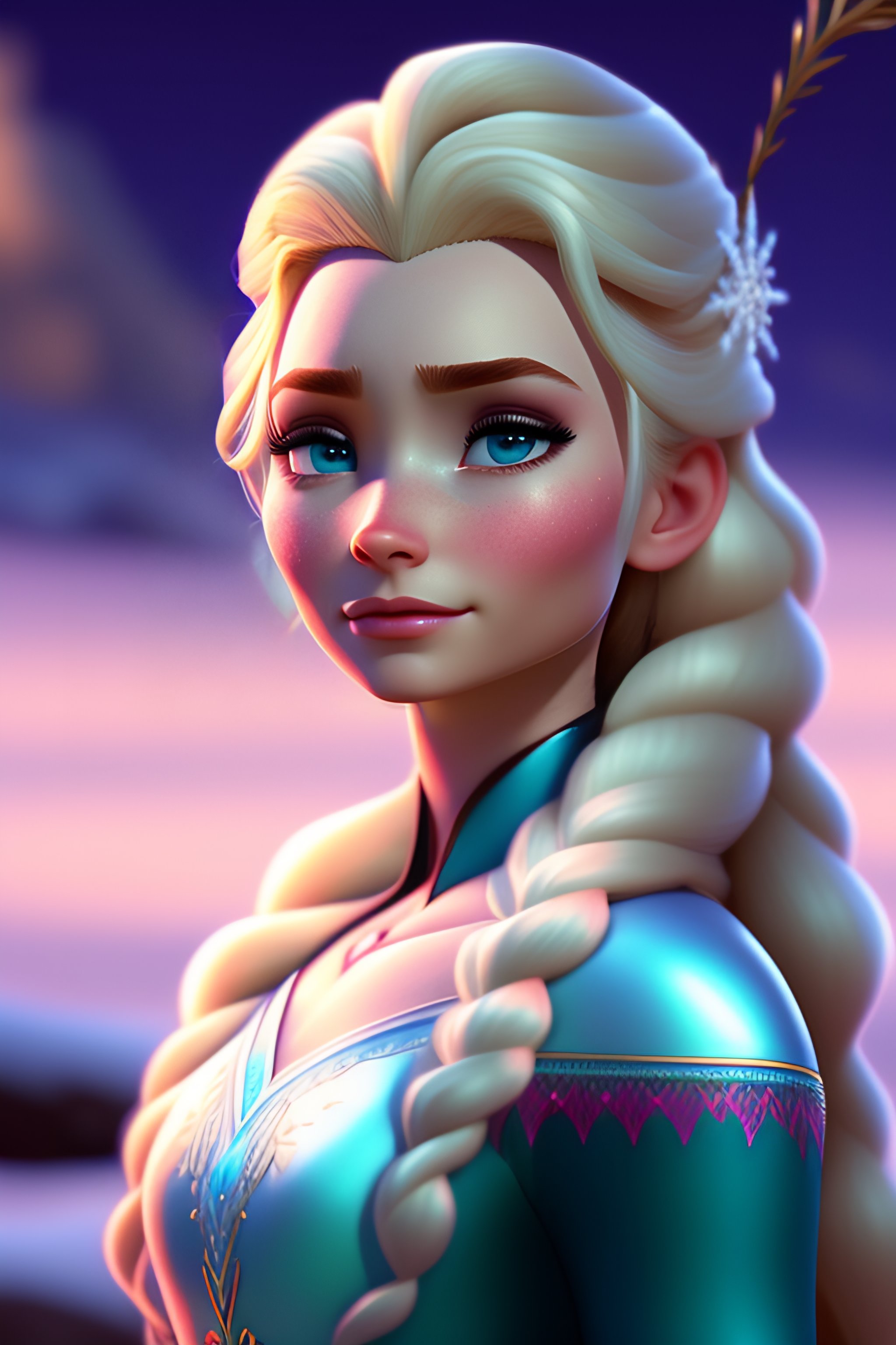Lexica - Beautiful yung women, Elsa from frozen, eyes closed dramatic pose