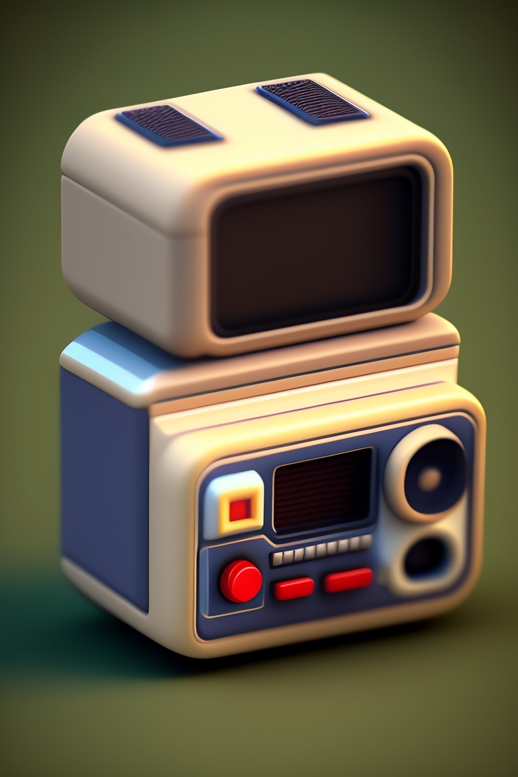 Lexica - 3D pixel retro tiny cute electronics render.